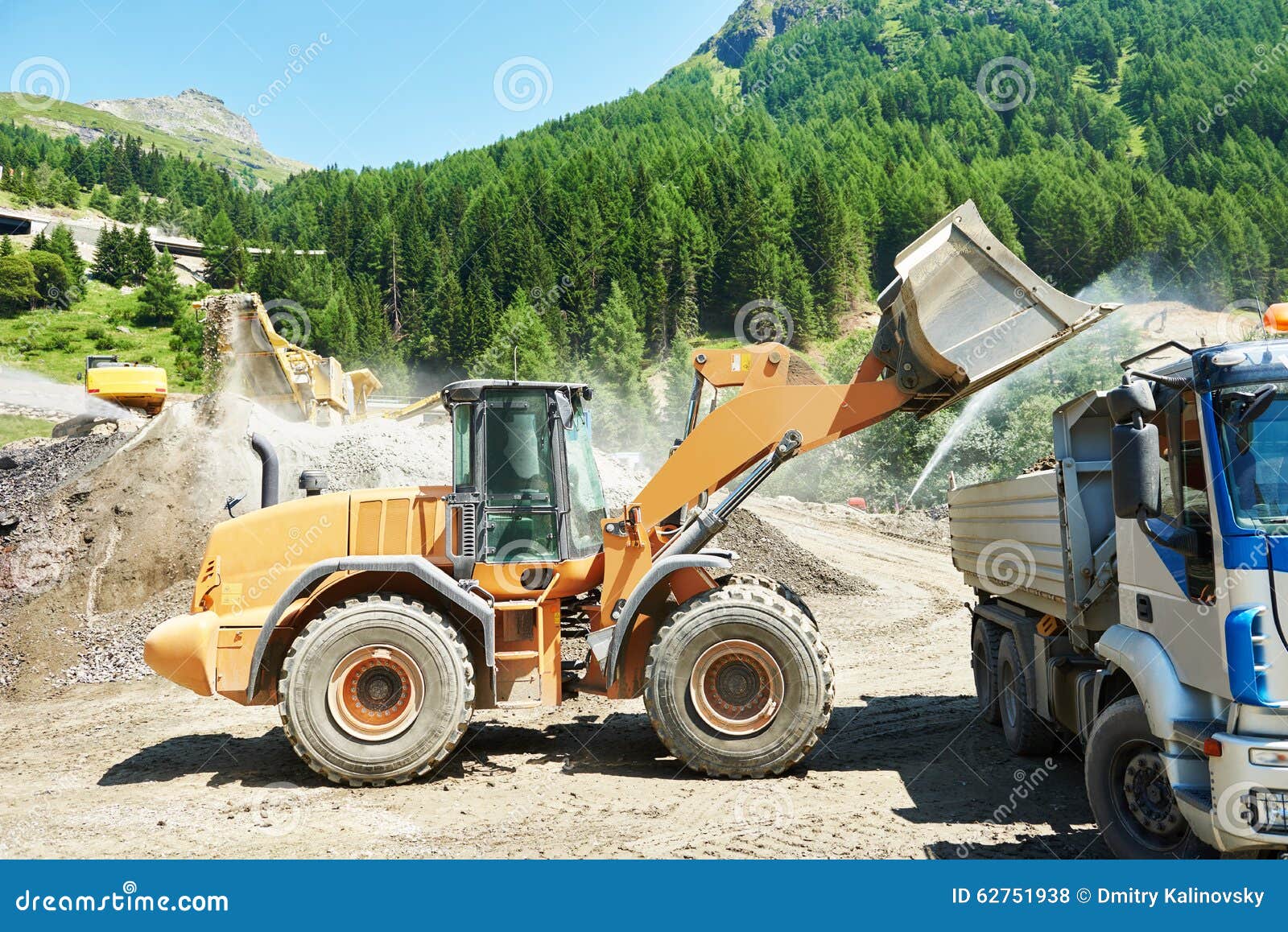 Excavator Loader Machine at Quarry Stock Photo - Image of earthmover ...