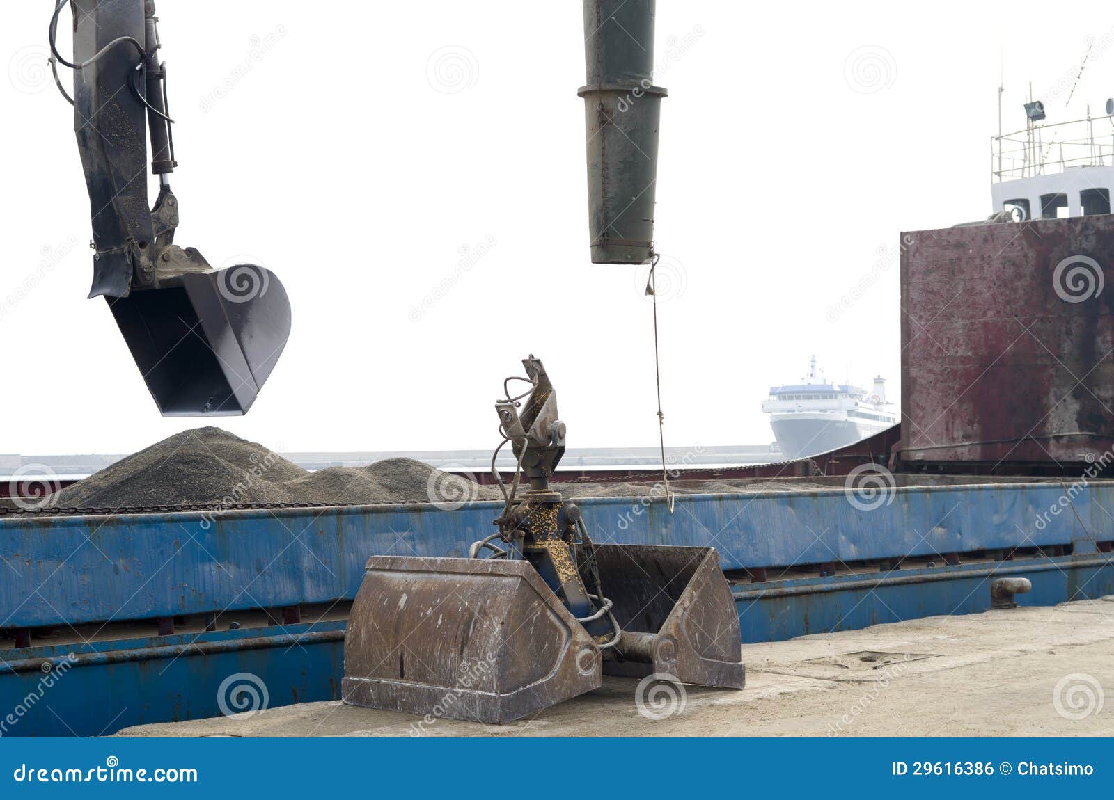 Excavator Loader Machine at Shipyard Stock Photo - Image of machinery ...