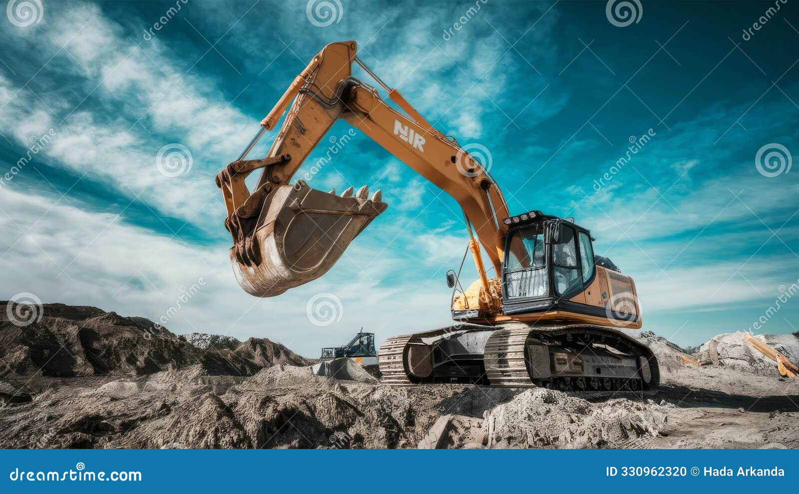 Excavator And Loader Cartoon Vector | CartoonDealer.com #18605227