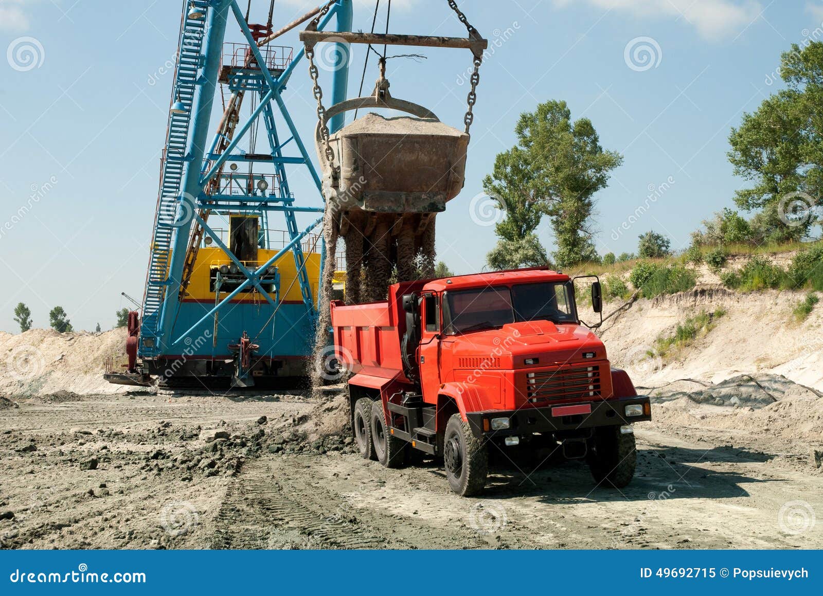 Excavator Loading a Heavy Dump Truck Stock Image - Image of loading ...
