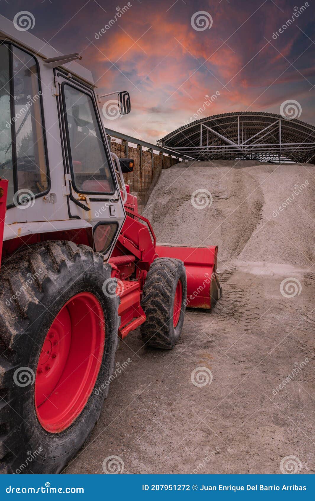 Excavator Loading Salt for Road Treatment in Winter Stock Photo - Image ...