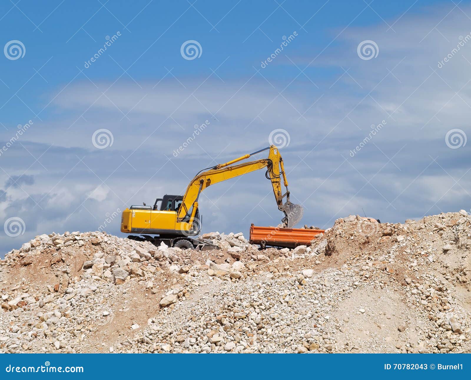 Excavator Loading Tipper Truck Stock Image - Image of mover, shovel ...