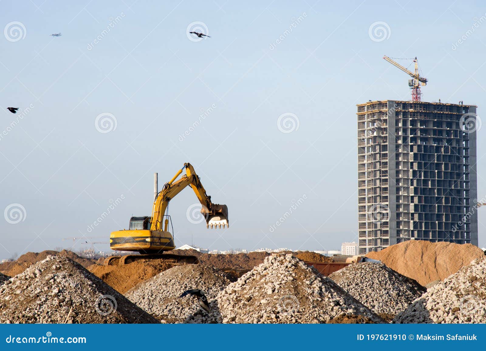 Salvaging And Recycling Building And Construction Materials. Excavators ...