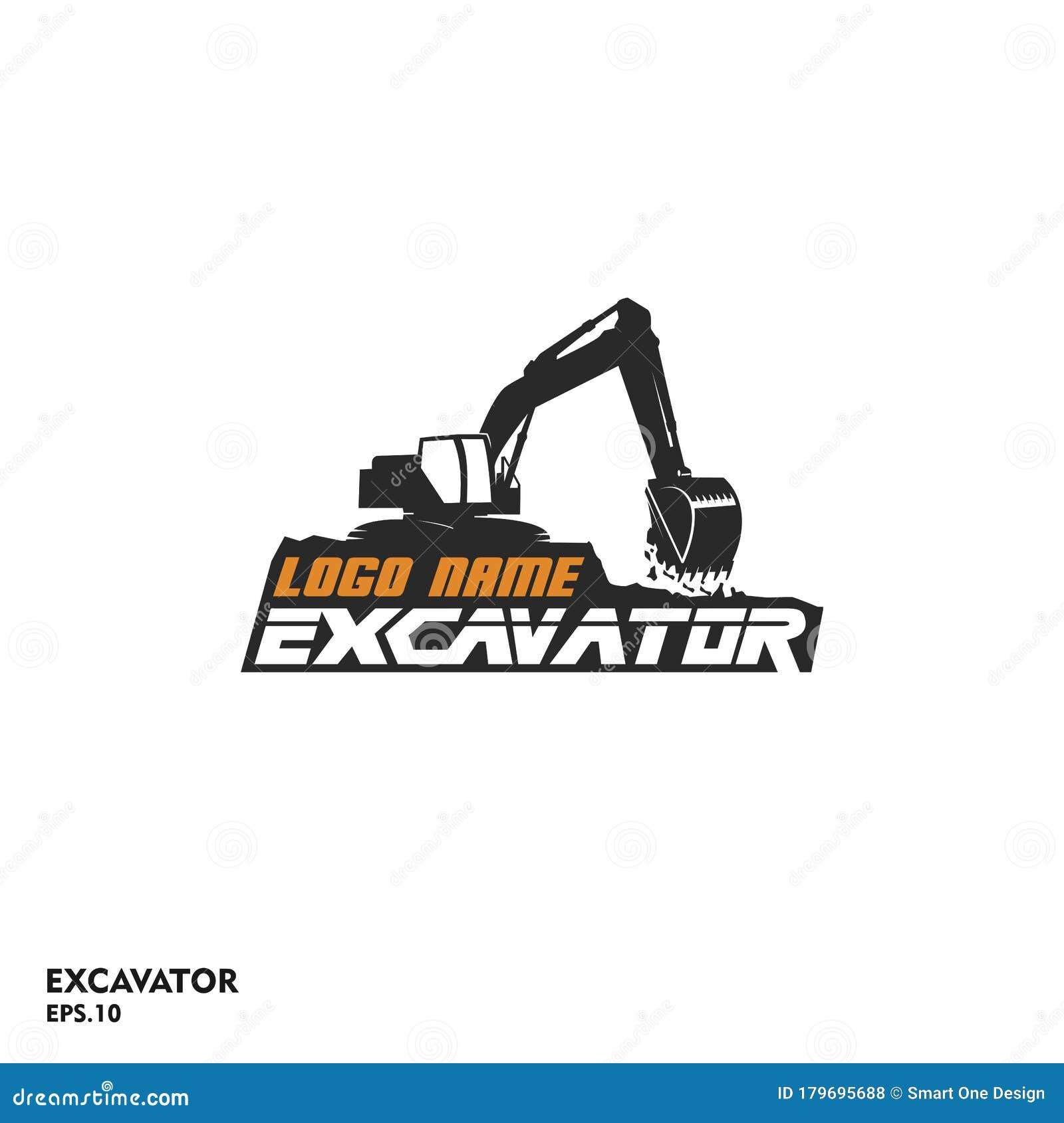 Excavator and Backhoe Logo Vector Template Stock Vector - Illustration ...