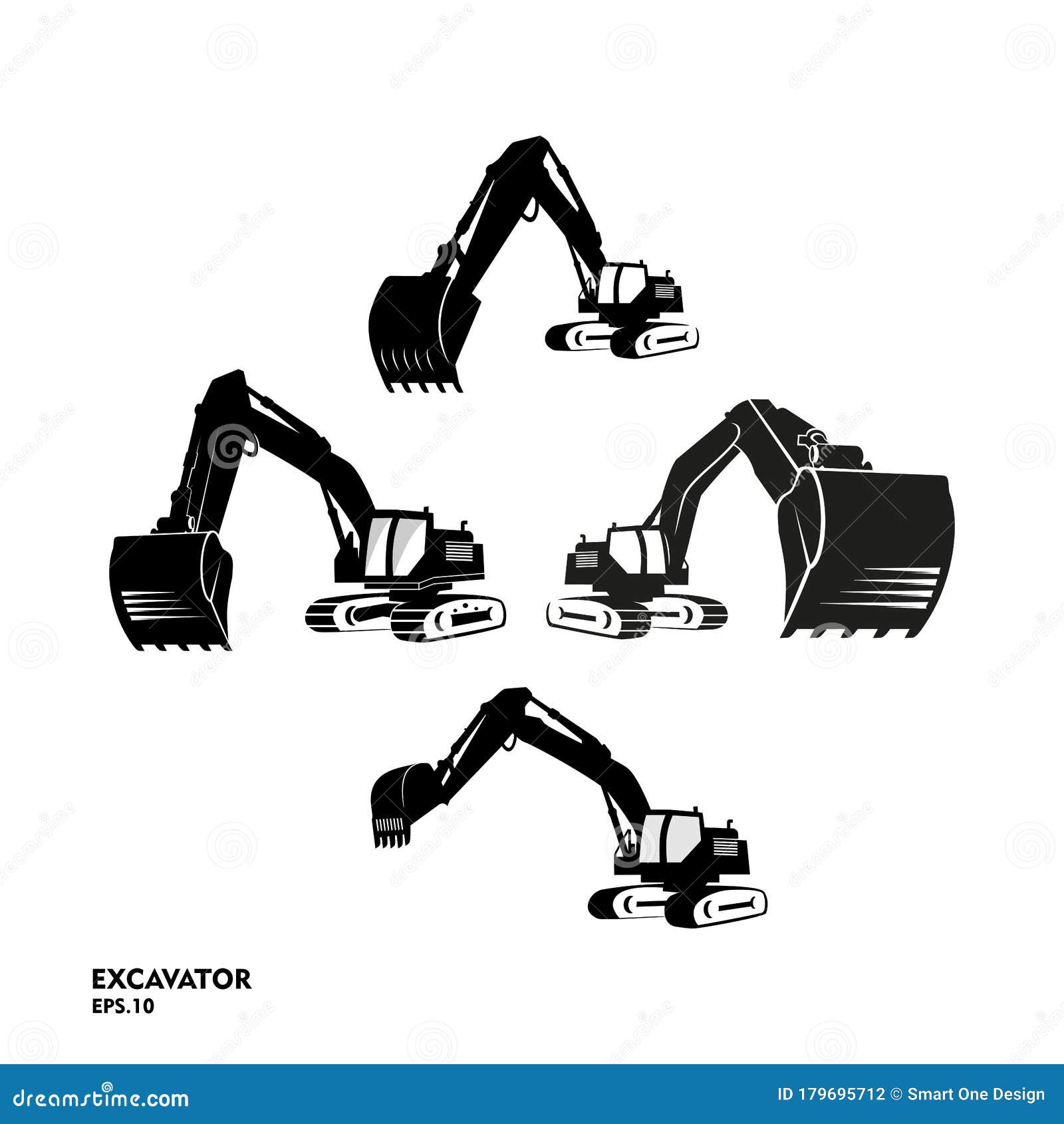 Excavator and Backhoe Logo Vector Template Stock Vector - Illustration ...