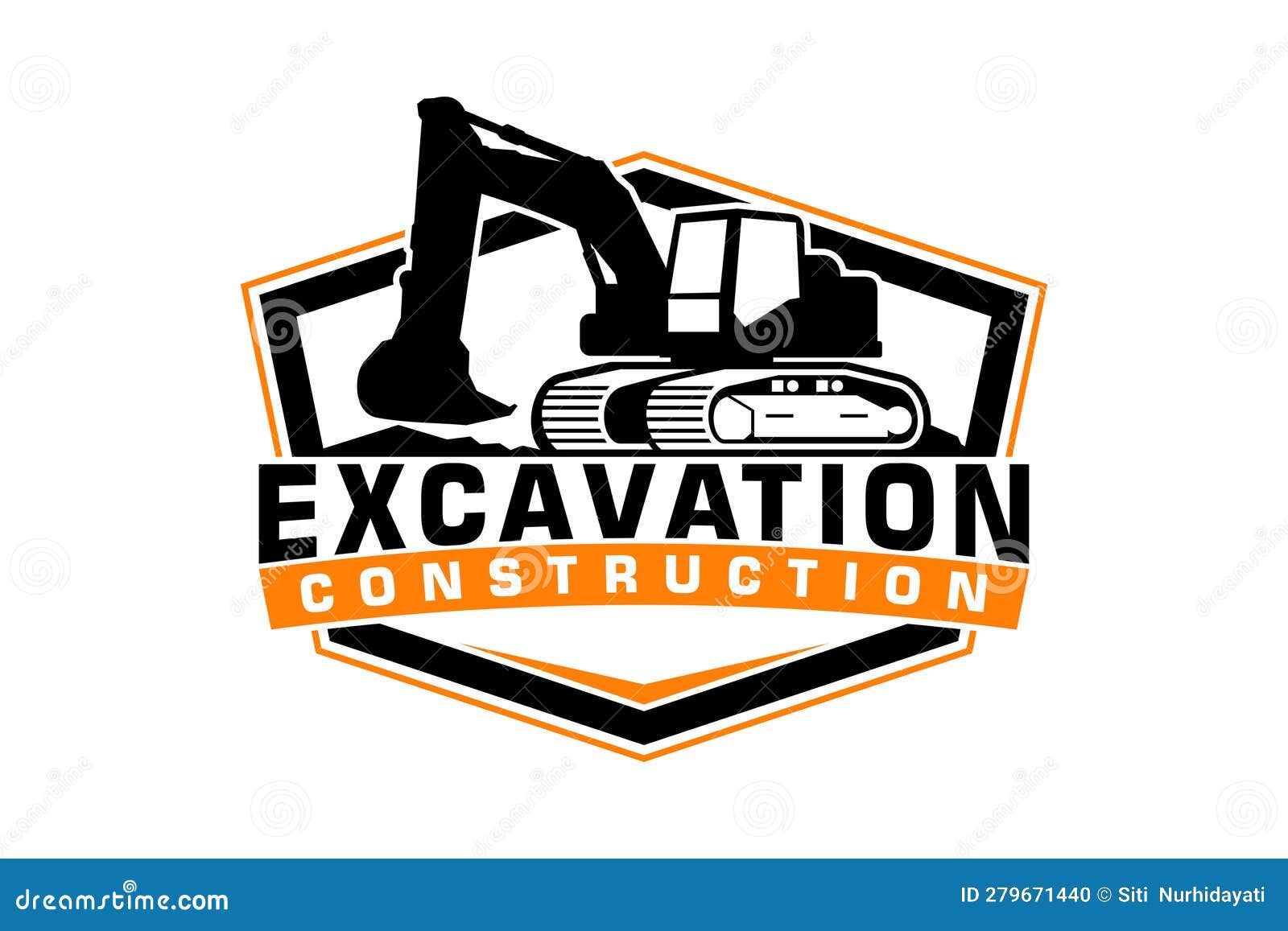 Excavator Logo Template Vector. Heavy Equipment Logo Vector for Construction Company Stock ...