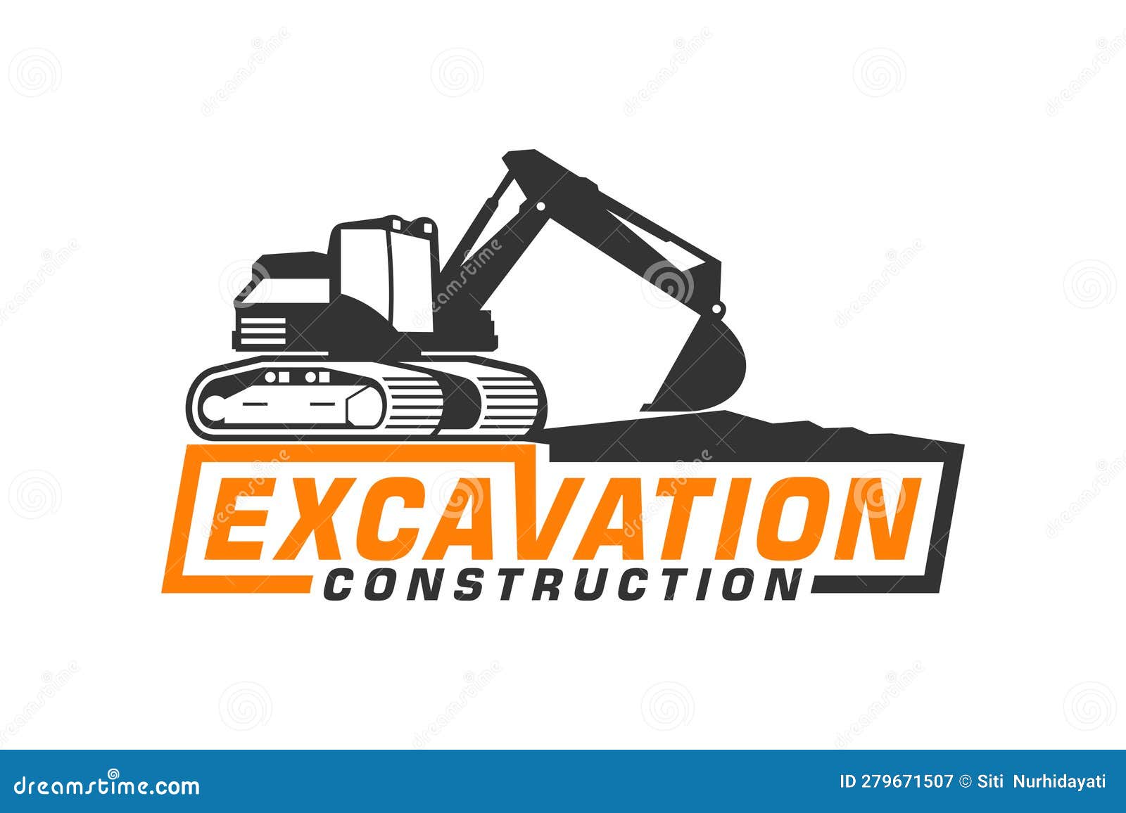 Excavator Logo Template Vector. Heavy Equipment Logo Vector for Construction Company Stock ...
