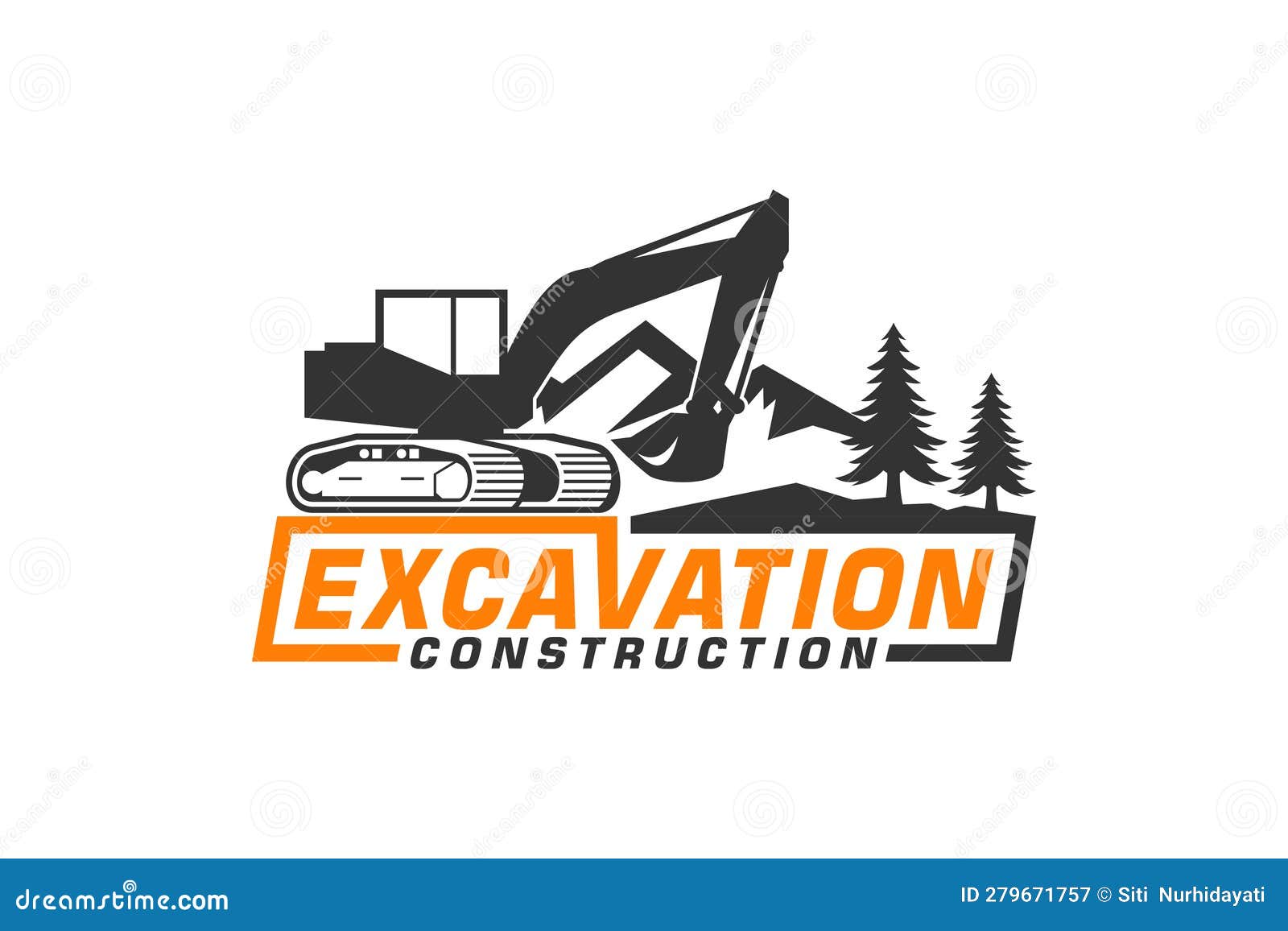 Excavator Logo Template Vector. Heavy Equipment Logo Vector for Construction Company Stock ...