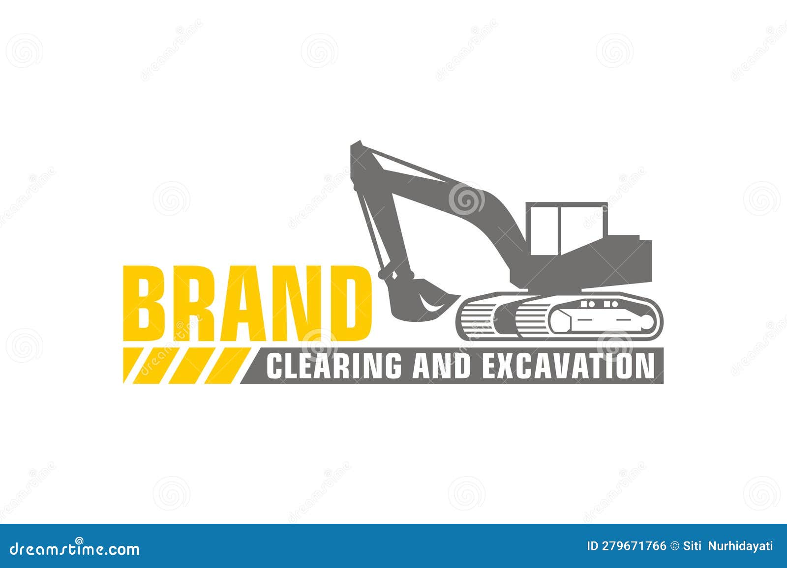 Excavator Logo Template Vector. Heavy Equipment Logo Vector for Construction Company Stock ...