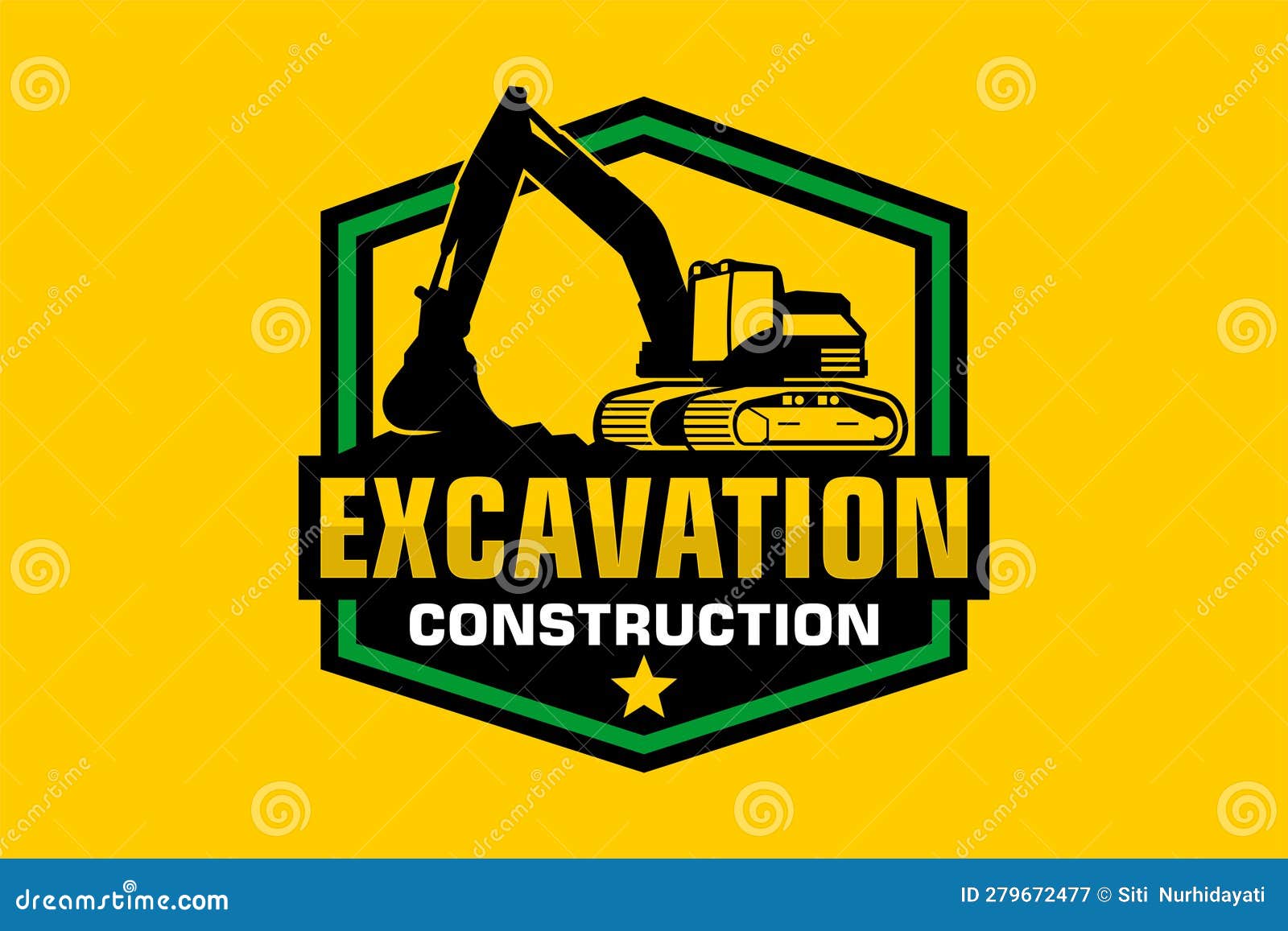 Excavator Logo Template Vector. Heavy Equipment Logo Vector for Construction Company Stock ...