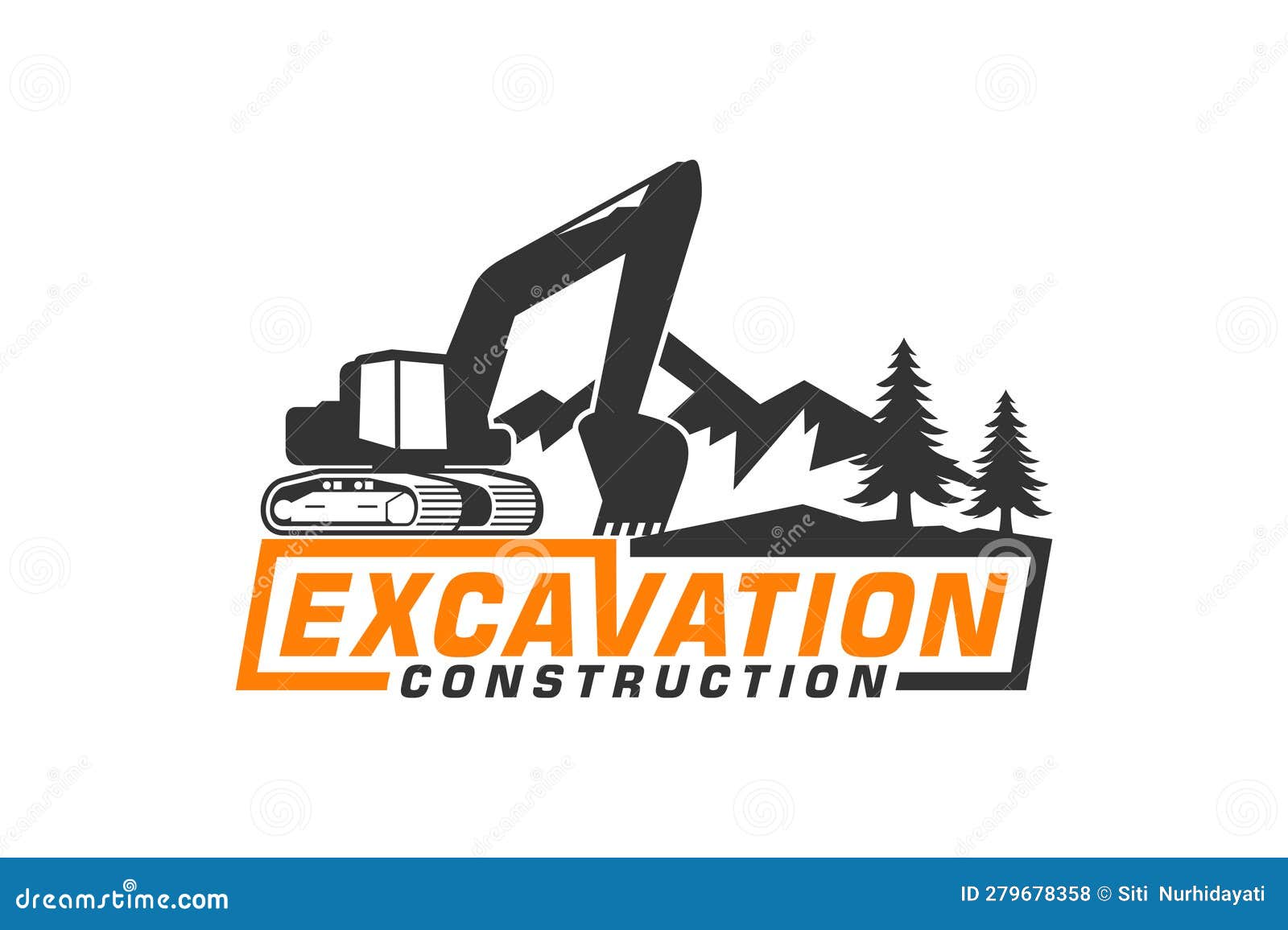 Excavator Logo Template Vector. Heavy Equipment Logo Vector for Construction Company Stock ...