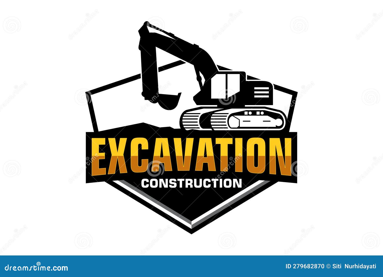 Excavator Logo Template Vector. Heavy Equipment Logo Vector for Construction Company Stock ...