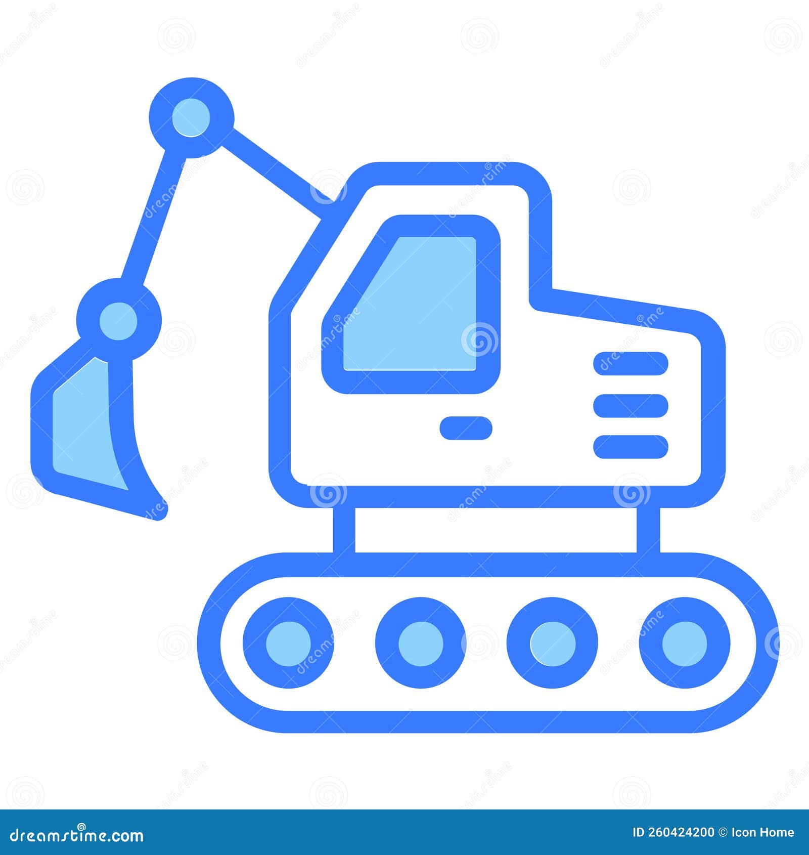 Excavator Machine Blue Out Line Vector Design Stock Vector ...