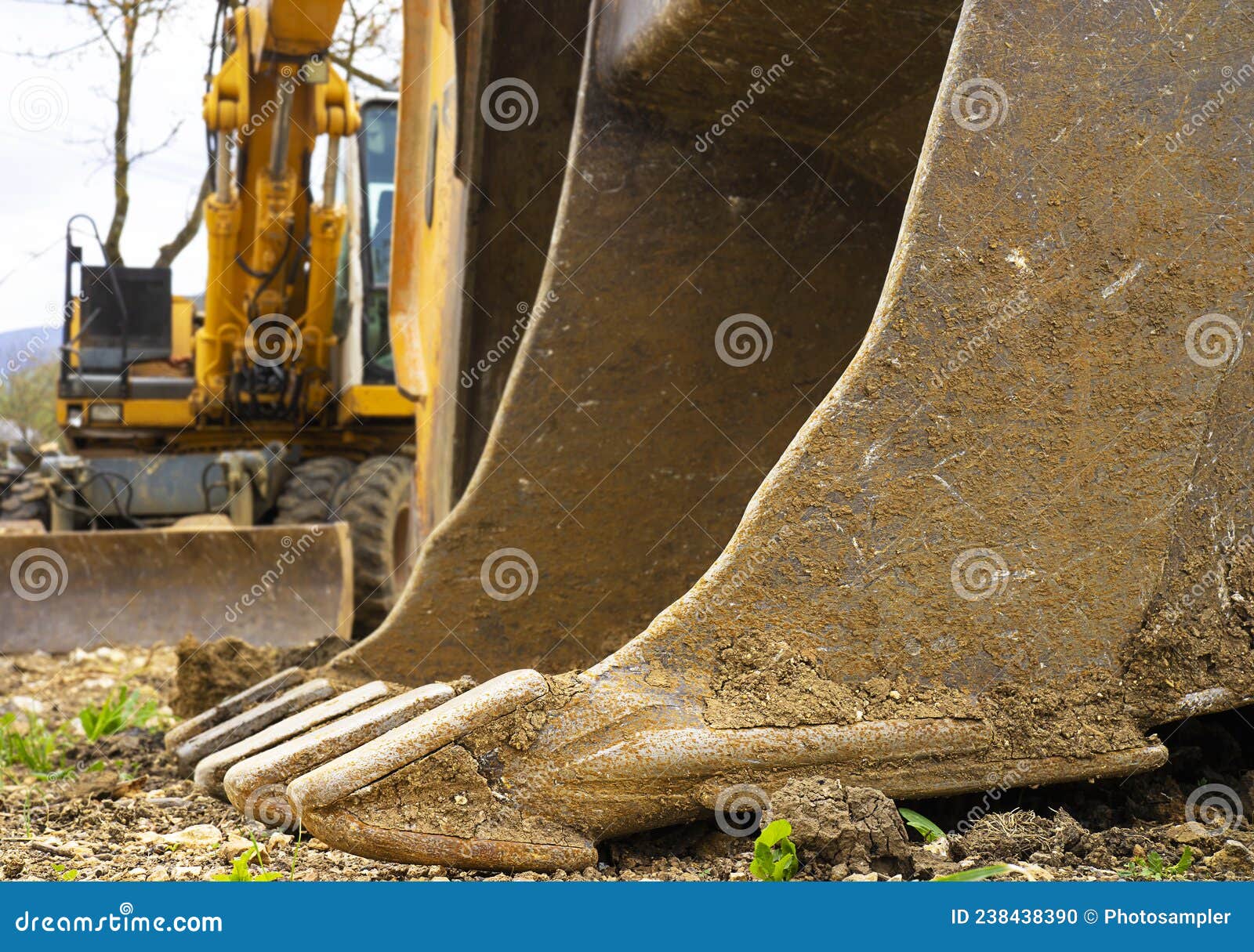 Excavator Machine with a Bucket in Front Stock Photo - Image of tools ...