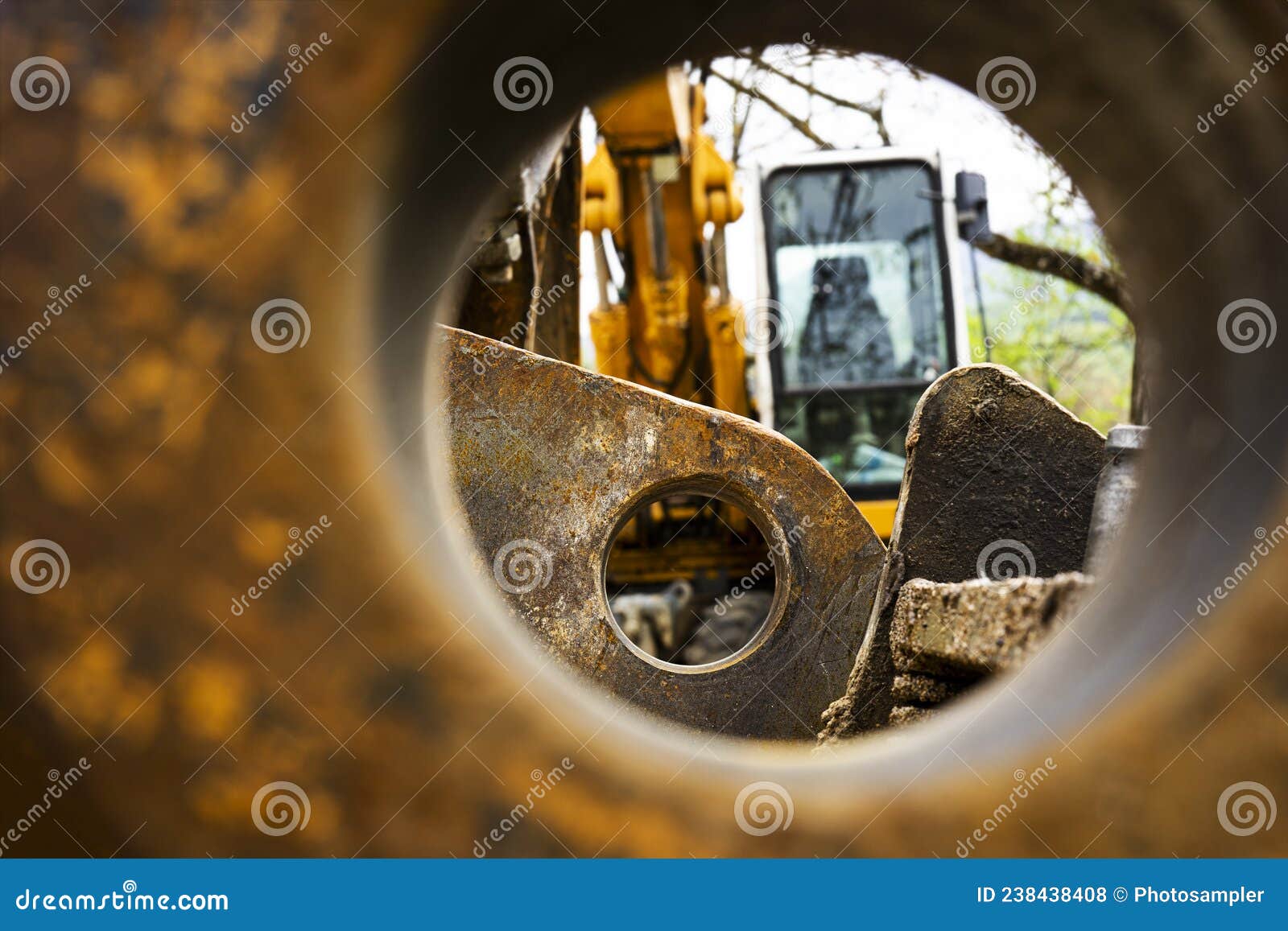 Excavator Machine with a Bucket in Front Stock Photo - Image of destroy ...