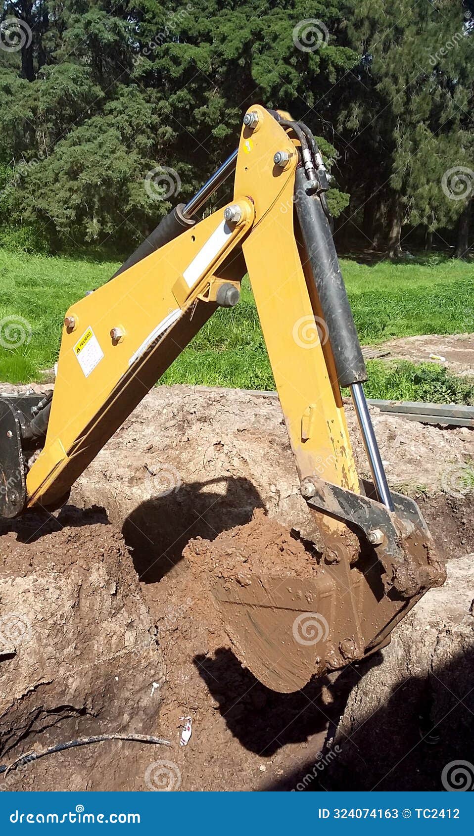 Excavator Machine at a Construction Site. Stock Image - Image of ...