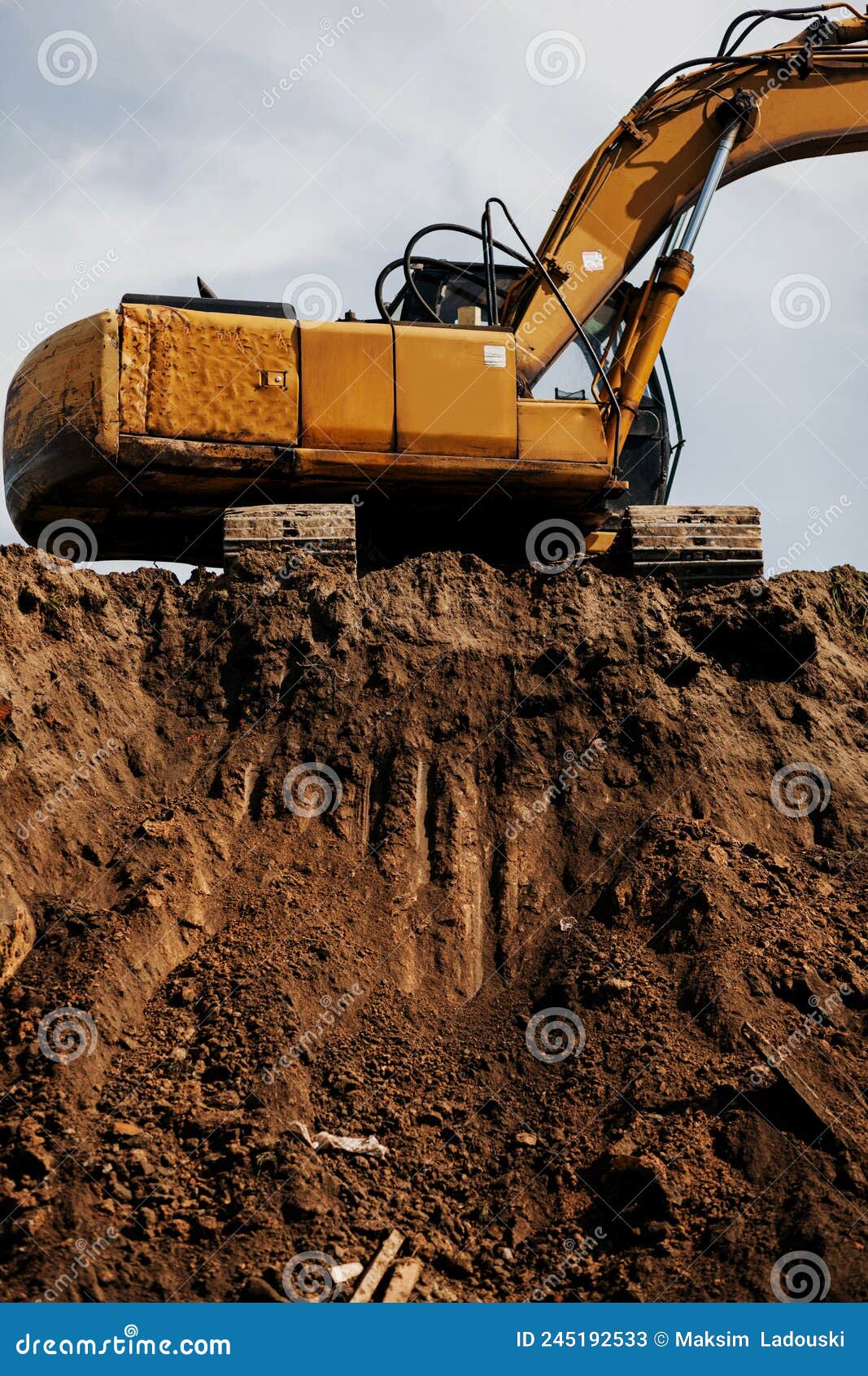 Excavator Machine on Construction Site Stock Image - Image of loader ...