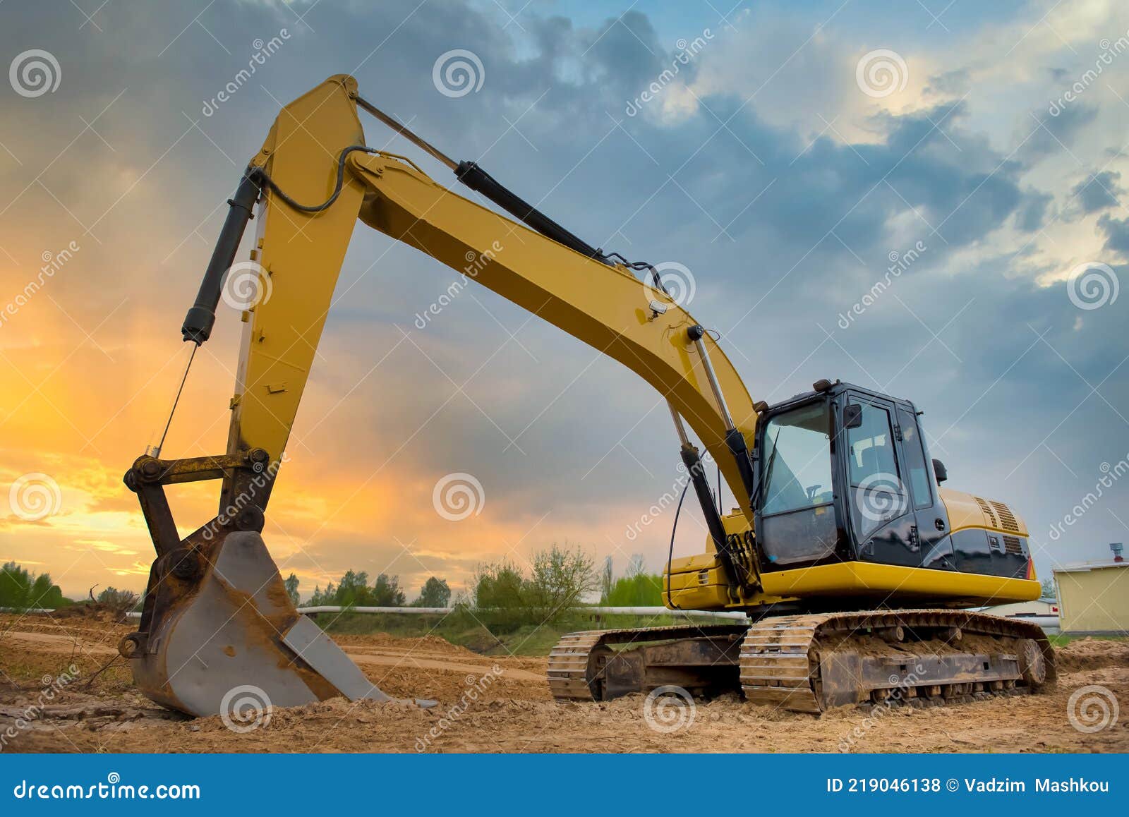 Excavator. a Machine for Earthworks. Construction Site Stock Photo ...