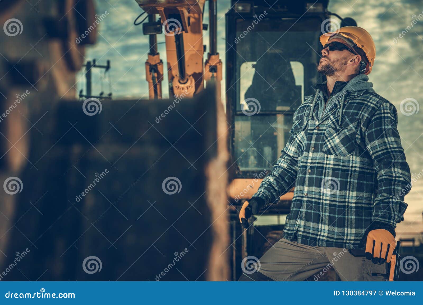 Excavator Machine Operator stock image. Image of professional - 130384797