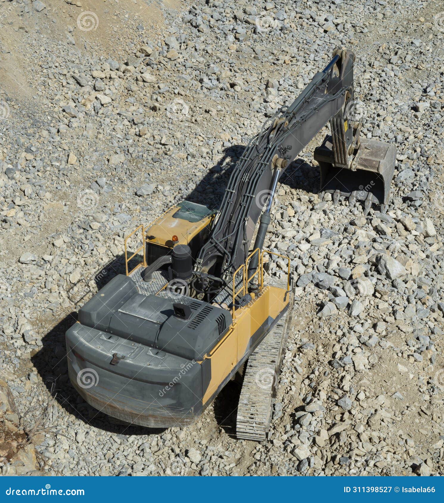 Excavator Machine in Stone Quarry Stock Image - Image of tractor ...