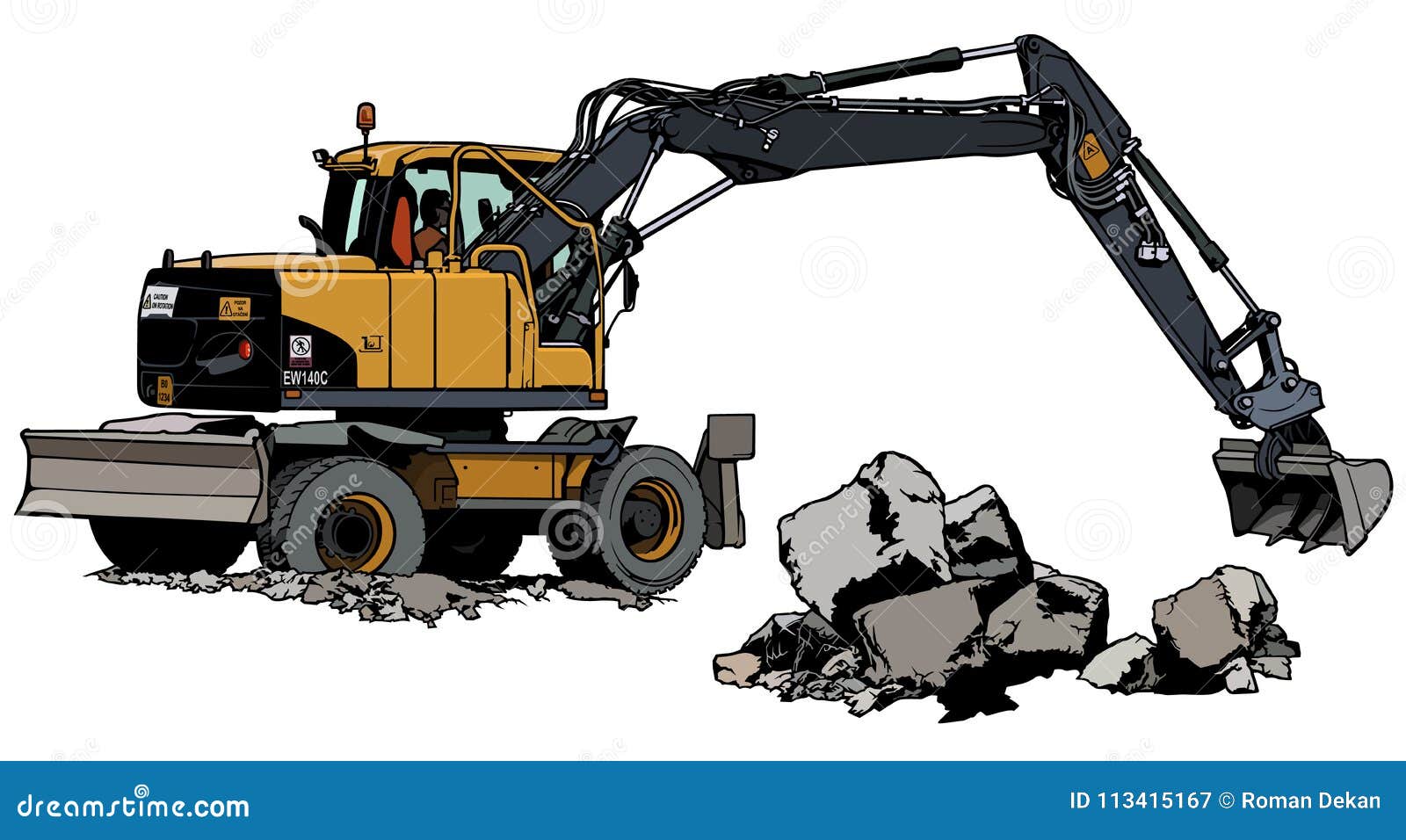 Excavator Digging Clipart