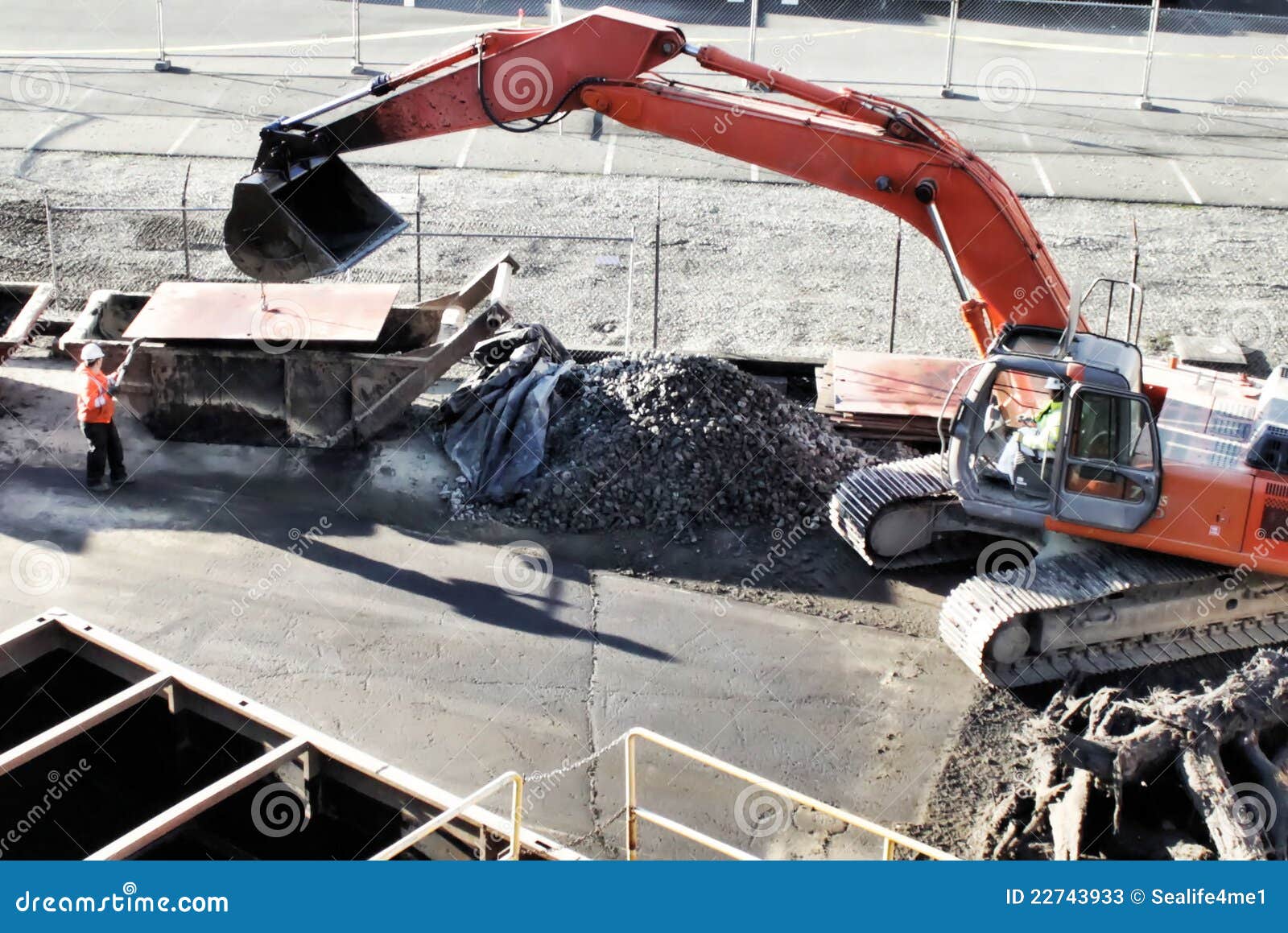 Excavator machinery stock image. Image of machinery, fence - 22743933