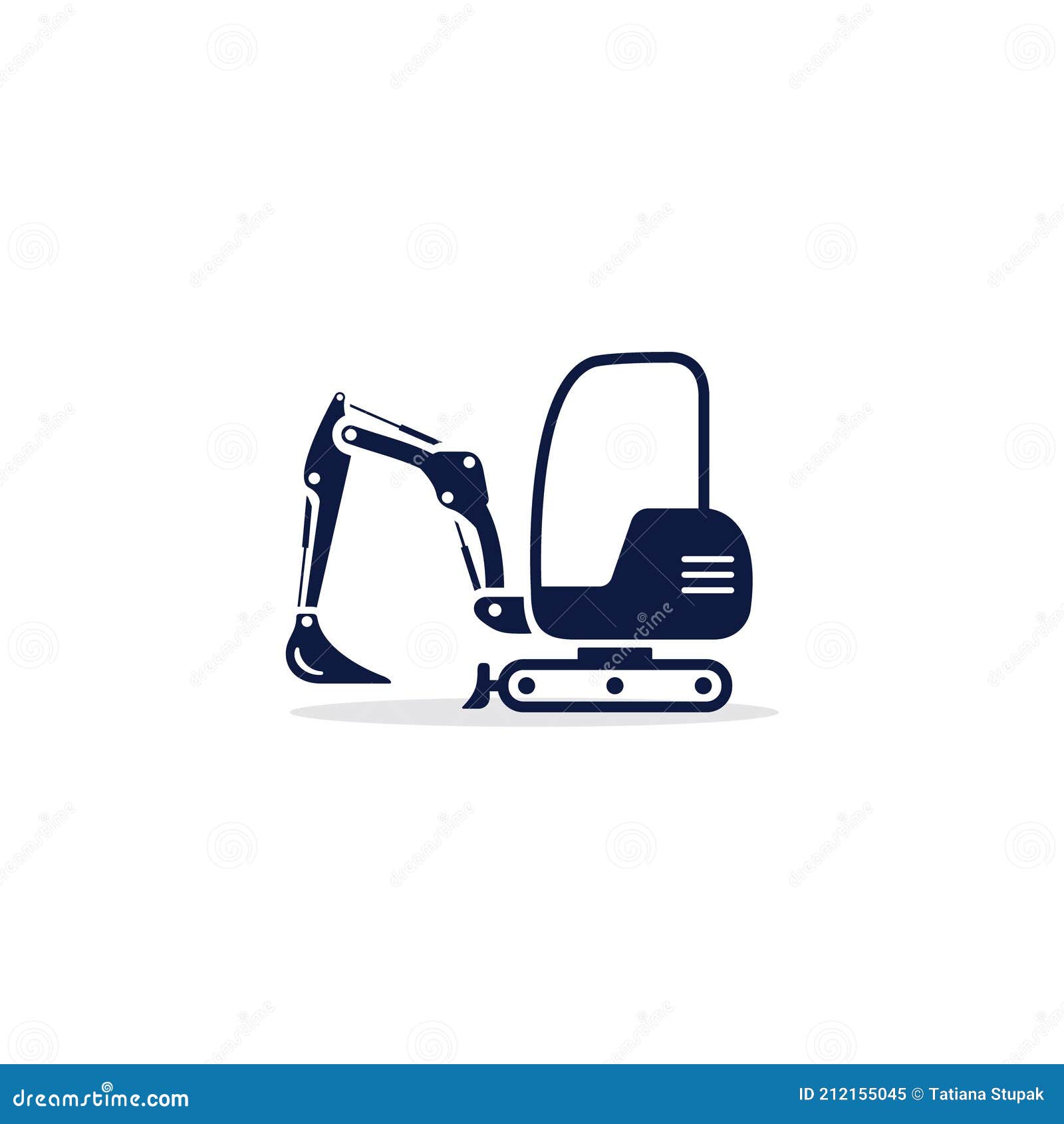 Excavator Mini Icon. Digger Illustration Vector Dig Vehicle. Mini ...