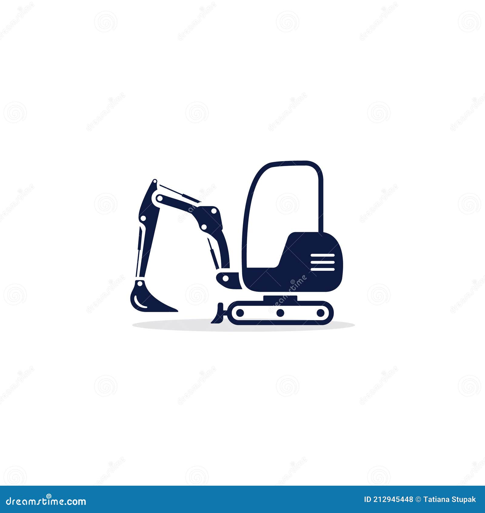 Excavator Mini Icon. Digger Illustration Vector Dig Vehicle. Mini ...