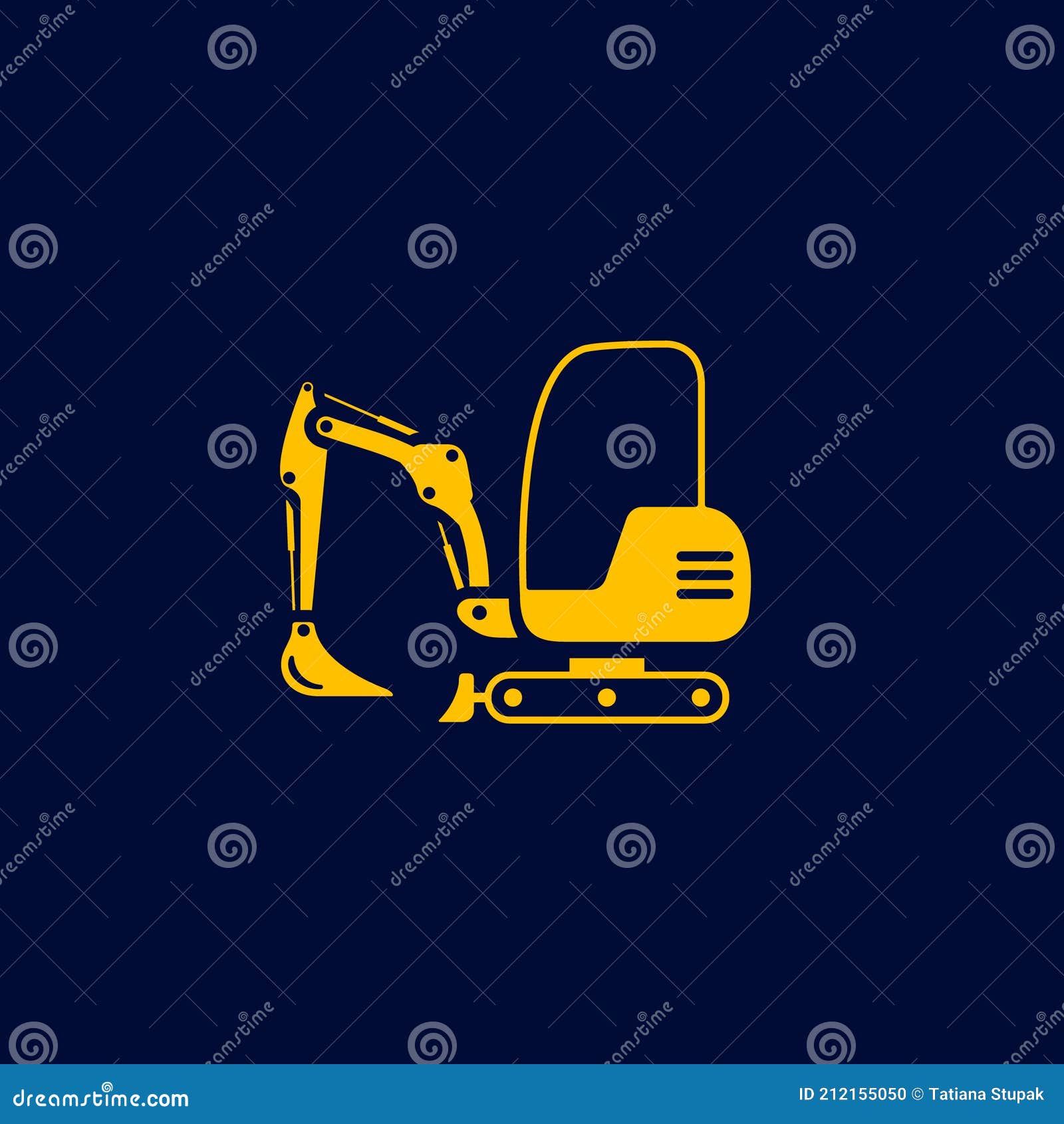Excavator Mini Icon. Digger Illustration Vector Dig Vehicle. Mini ...