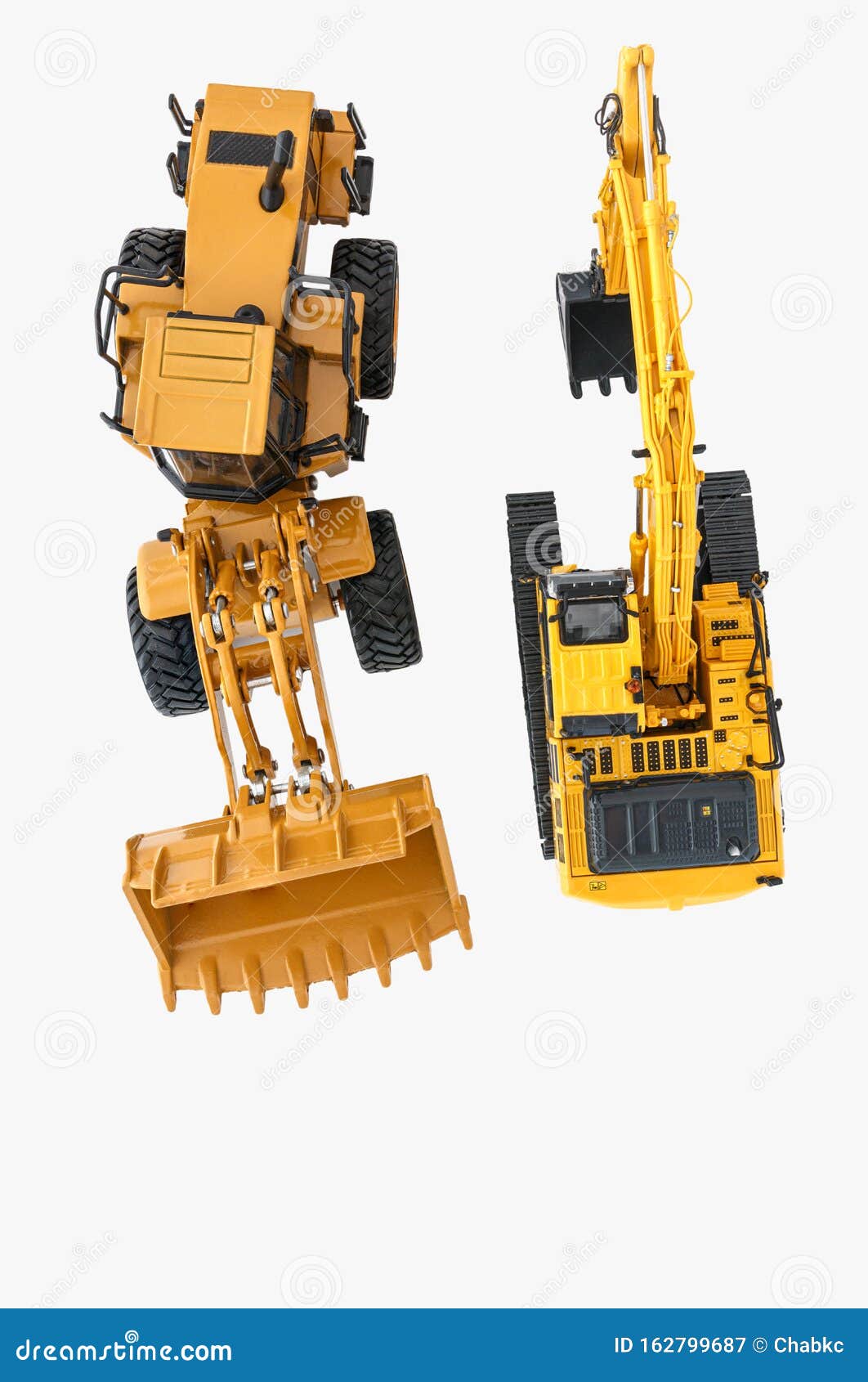 Excavator Model and Wheel Loader ,Top View Editorial Photography ...