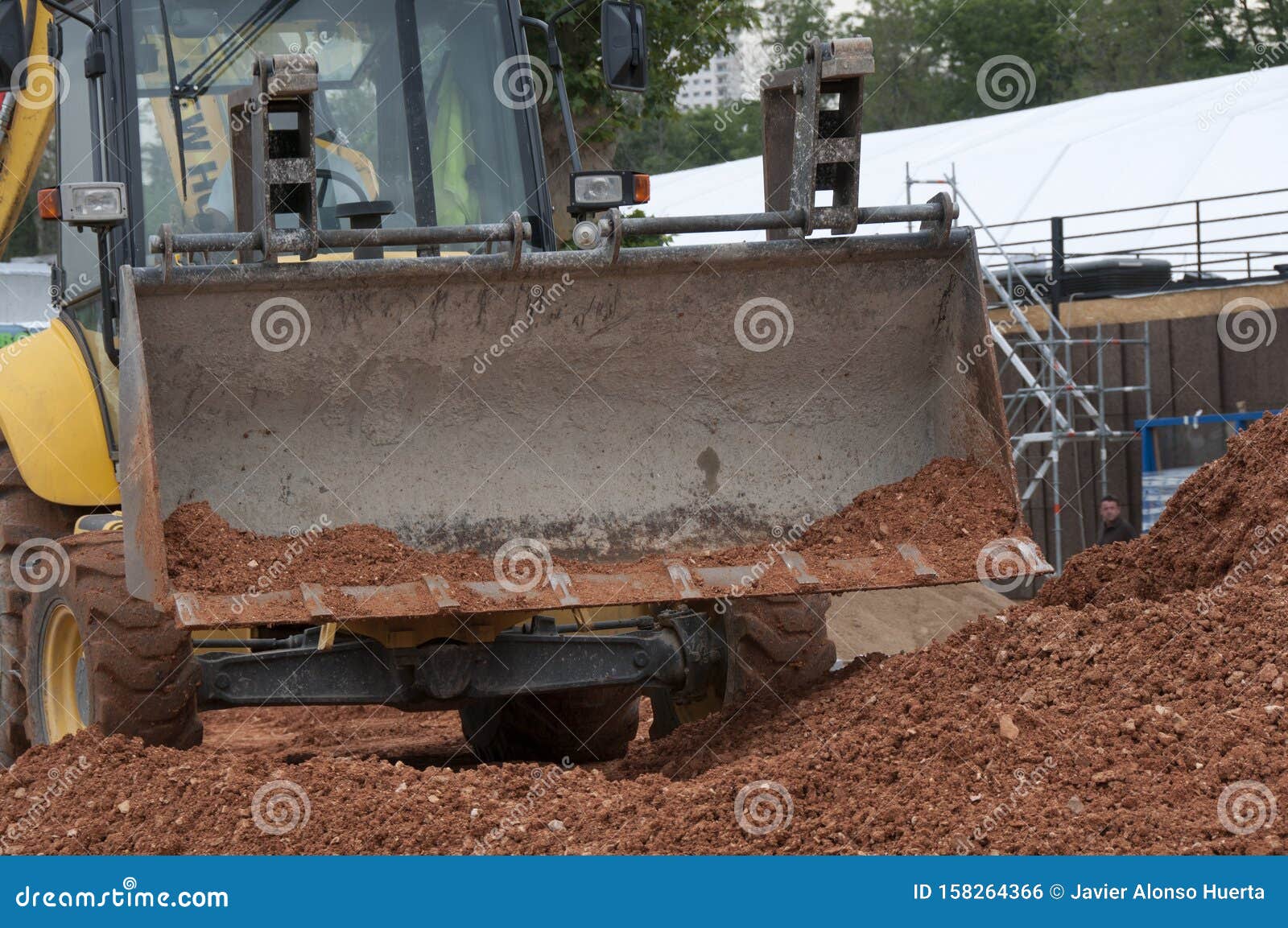 Excavator Moving Earth, Construction Stock Photo - Image of bucket ...