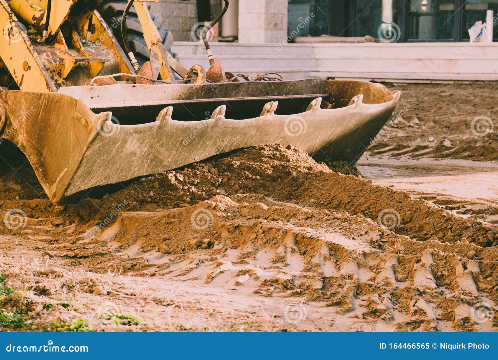 Excavator Moving Earth with the Shovel Stock Image - Image of machine ...