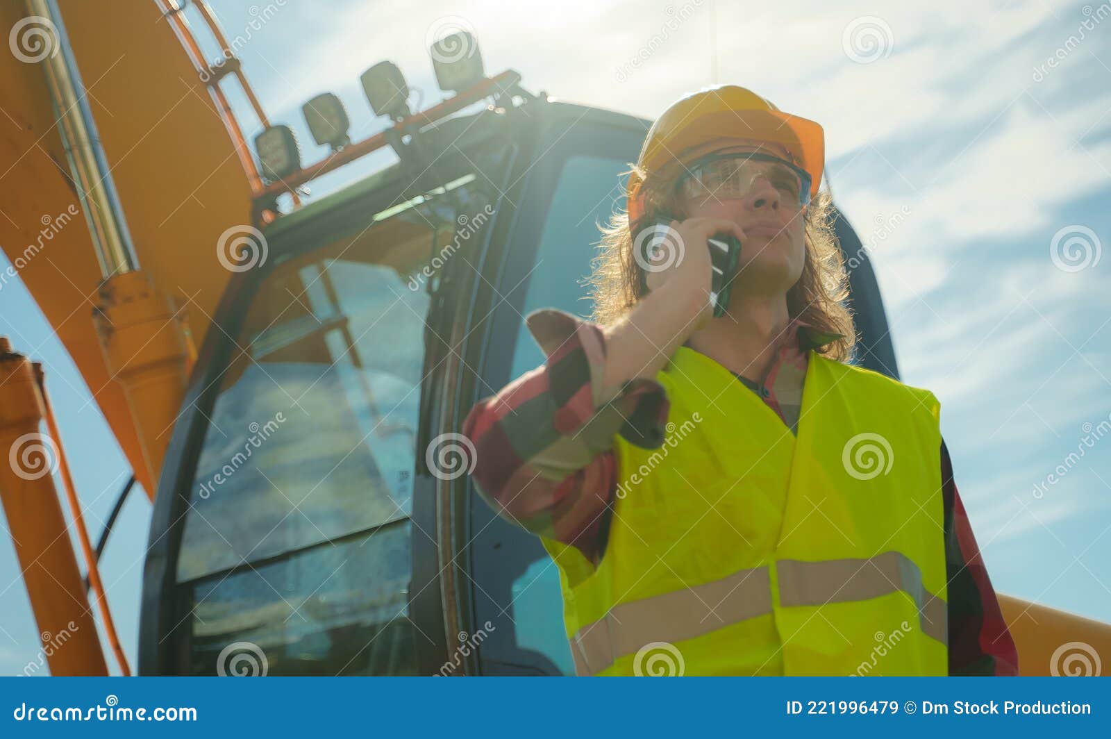 Excavator operator stock image. Image of business, jacket - 221996479