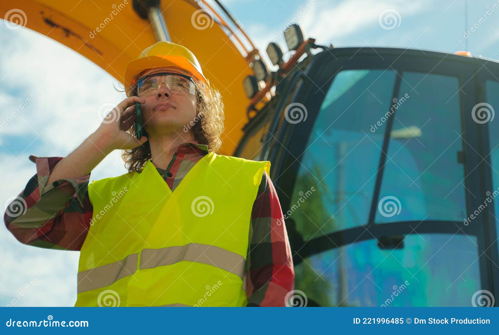 Excavator Operator in Hard Hat Stock Image - Image of construction ...