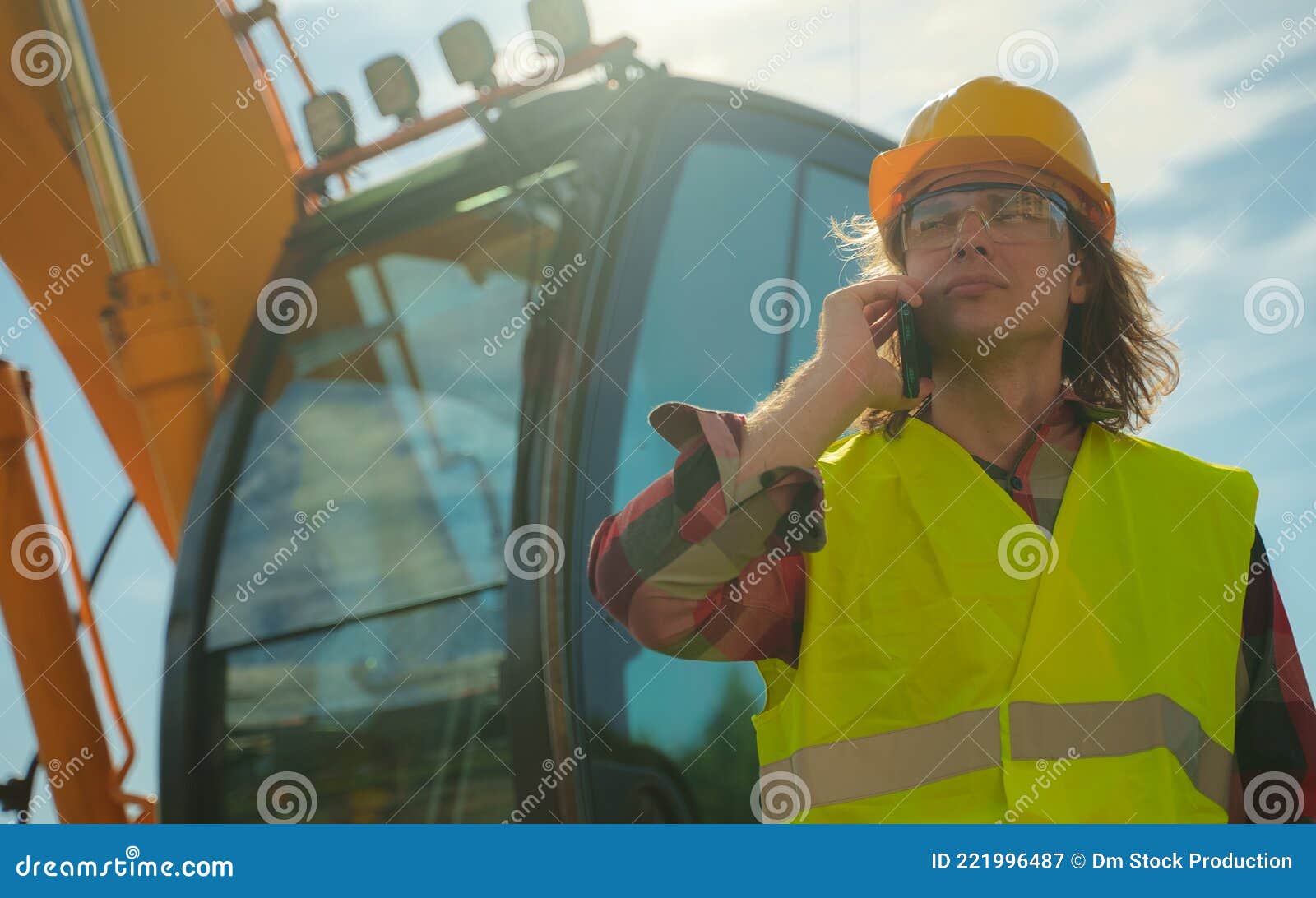 Excavator Operator in Hard Hat Stock Image - Image of loader ...