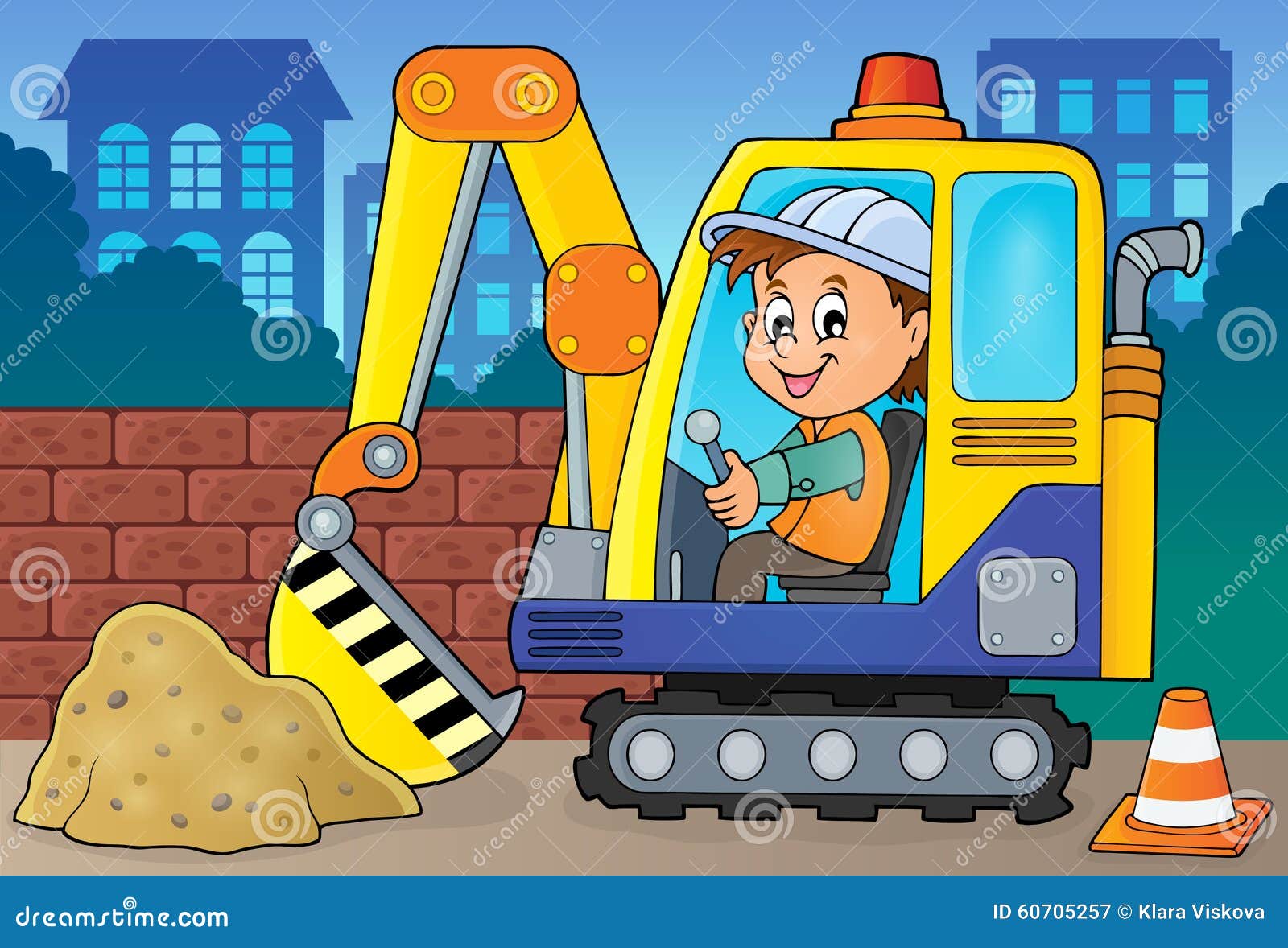 Excavator Operator Theme Image 2 Stock Vector - Illustration of operate ...