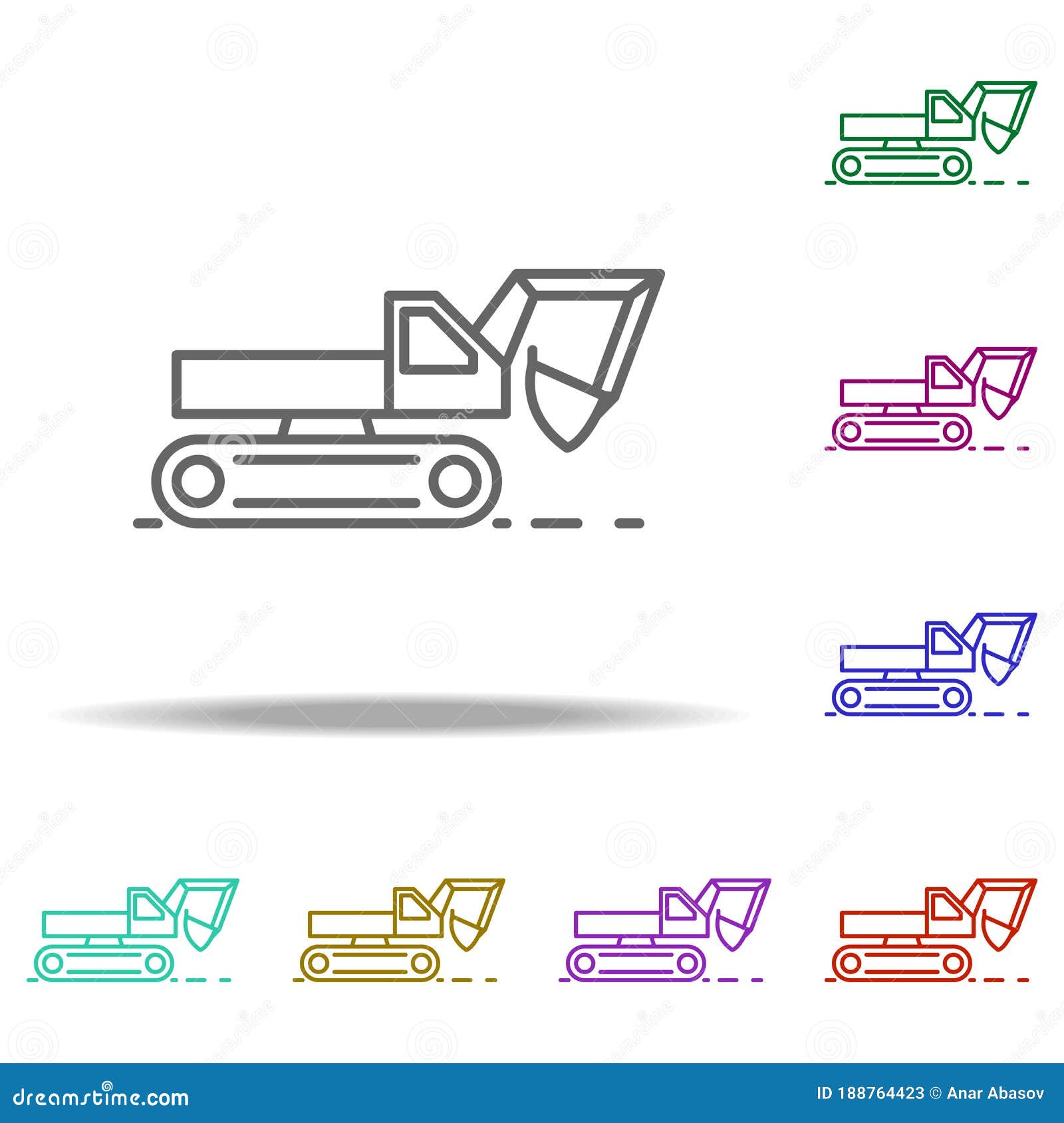 Excavator Outline Icon. Elements of Construction in Multi Color Style ...