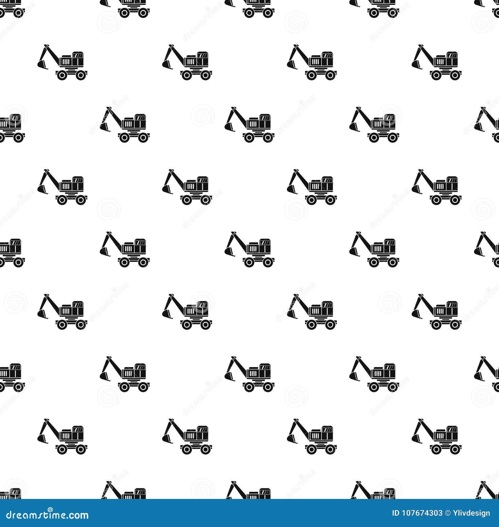 Excavator pattern vector stock vector. Illustration of motor - 107674303