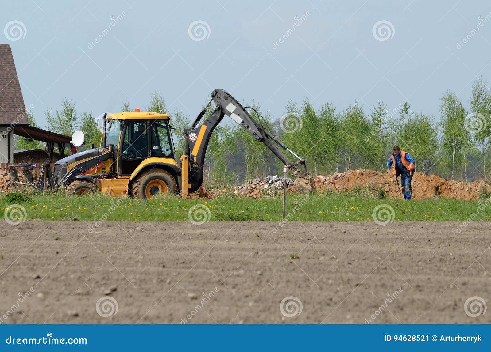 Excavator Performing Ground Works Editorial Photo - Image of industry ...
