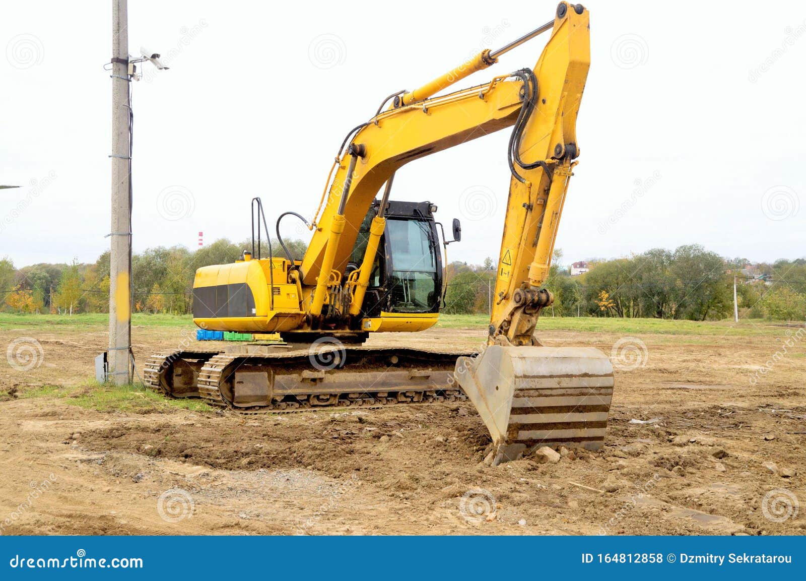 Excavator Performs Excavation Work in the Swamp Stock Photo - Image of ...