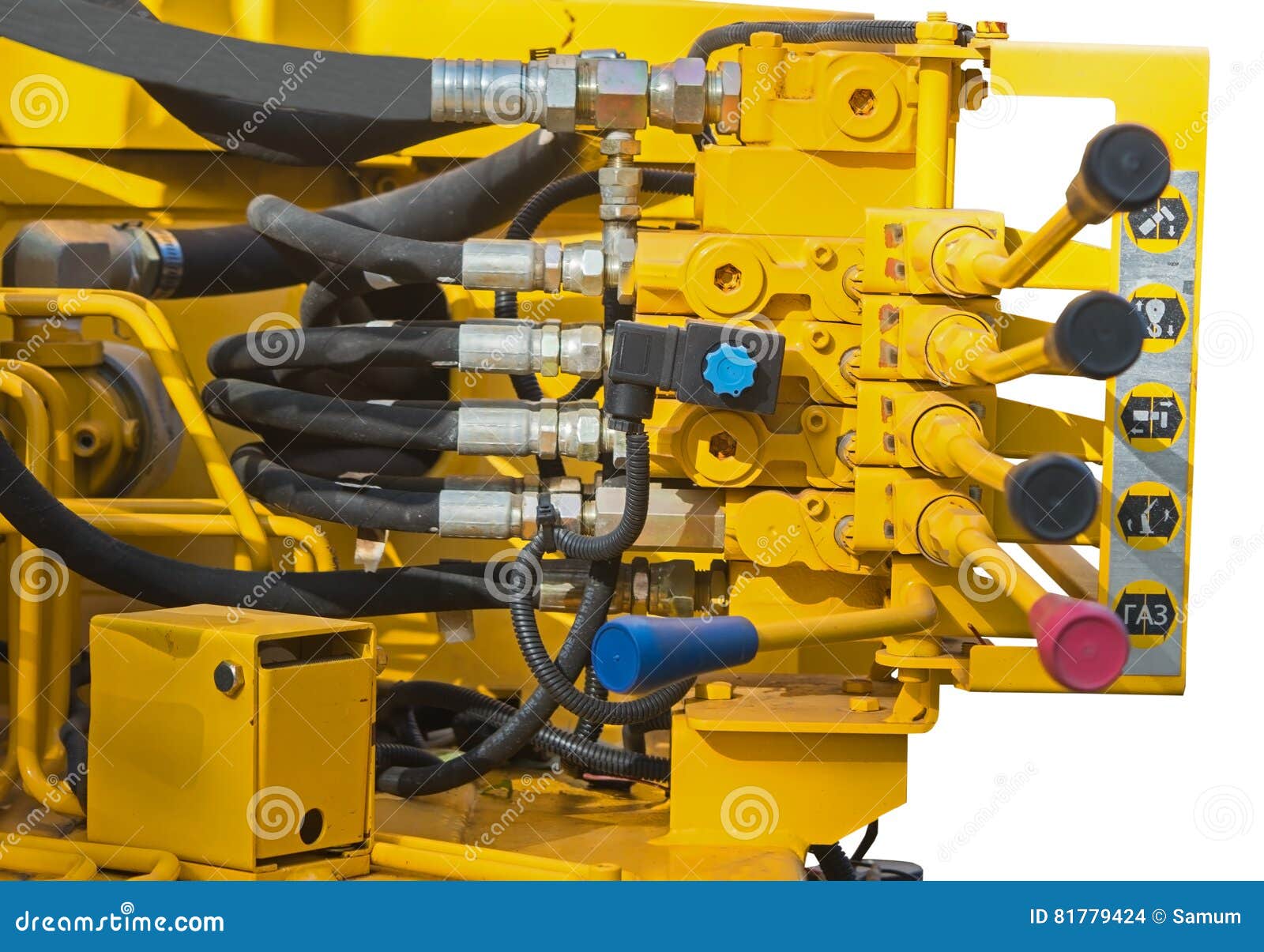 Excavator Pressure Pipes System Stock Photo - Image of metal, factory ...