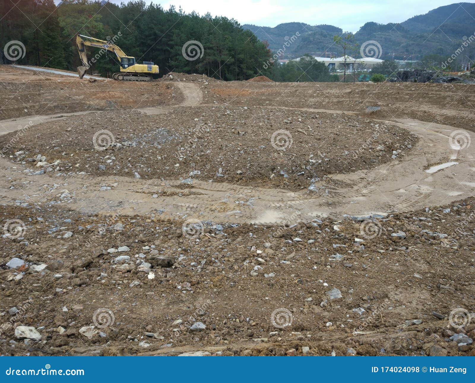 This Excavator is in the Process of Earthwork Construction Stock Photo ...