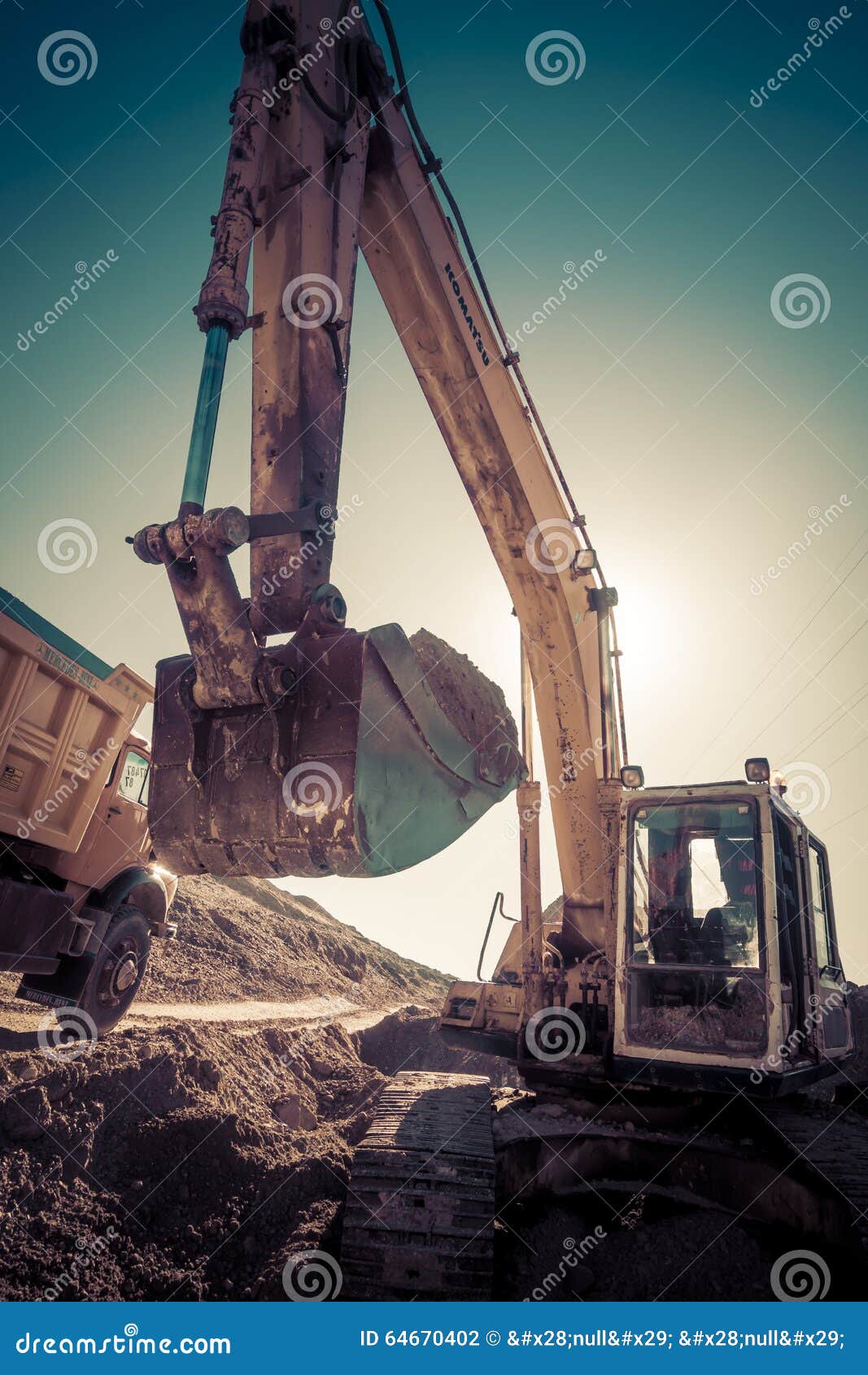 Excavator in project editorial photography. Image of rustic - 64670402