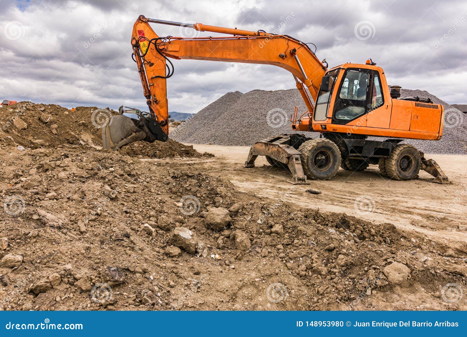 Excavator in a Quarry Extracting Stone Stock Photo - Image of large ...