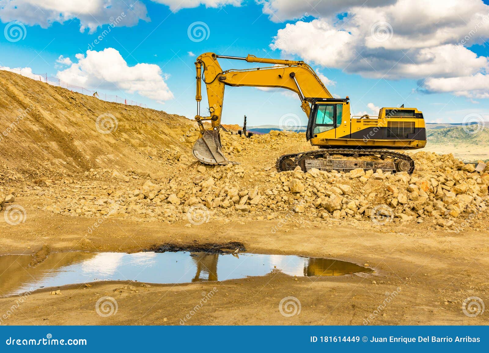 Excavator in a Quarry Extracting Stone Stock Image - Image of equipment ...