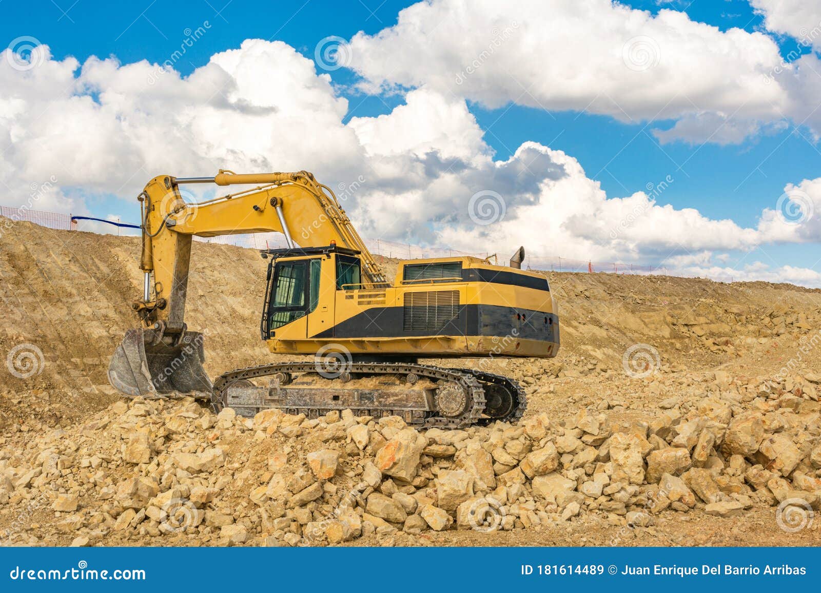 Excavator in a Quarry Extracting Stone Stock Image - Image of road ...