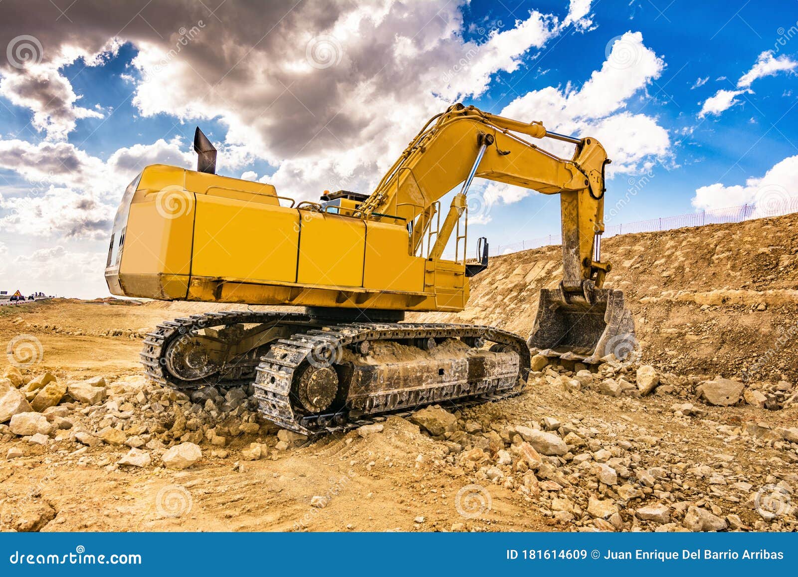 Excavator in a Quarry Extracting Stone Stock Image - Image of mountain ...