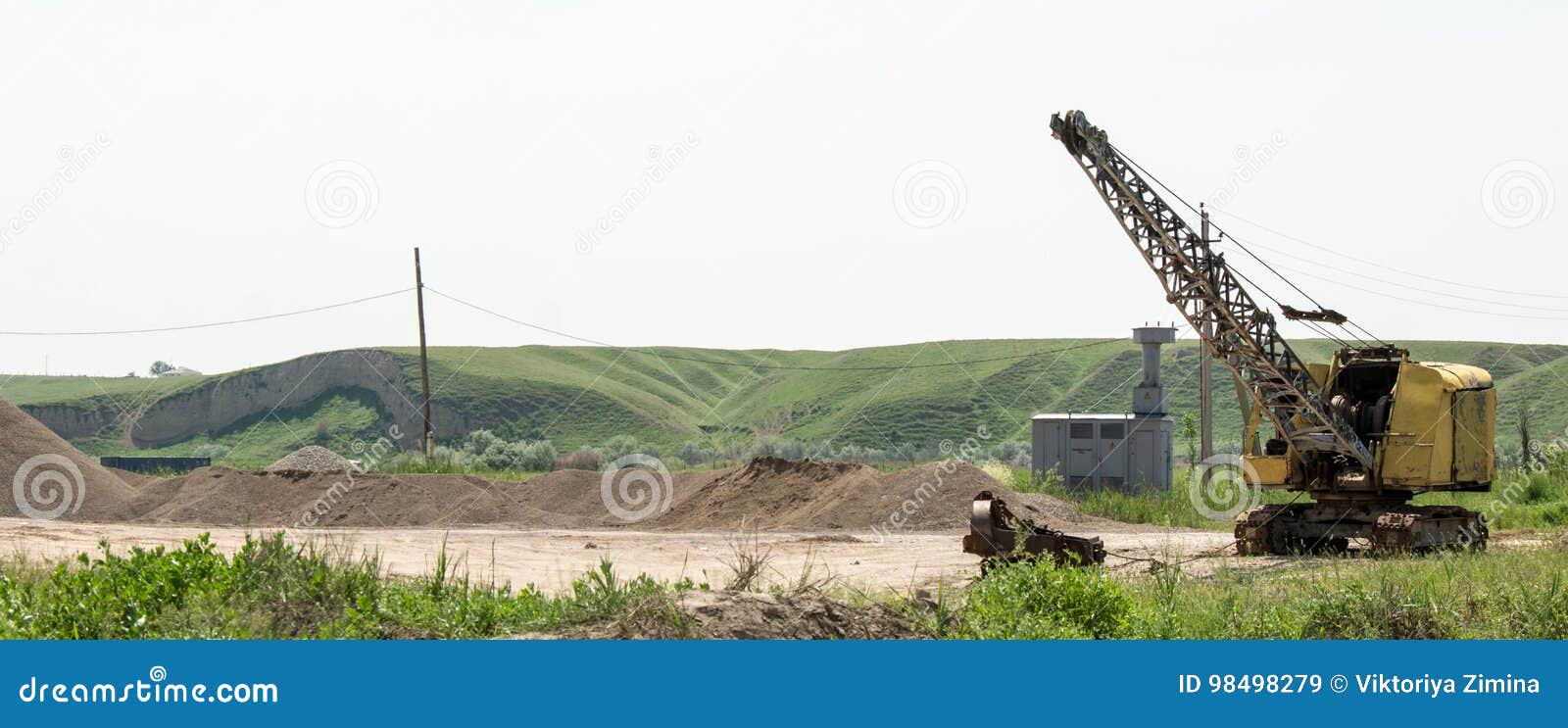 Excavator in a quarry stock image. Image of excavation - 98498279