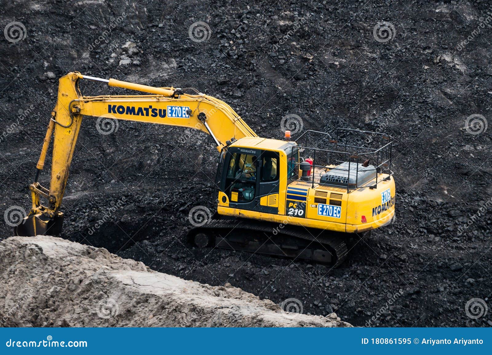 The Excavator in the Quarry., Production of Coal in the Coal Mine ...