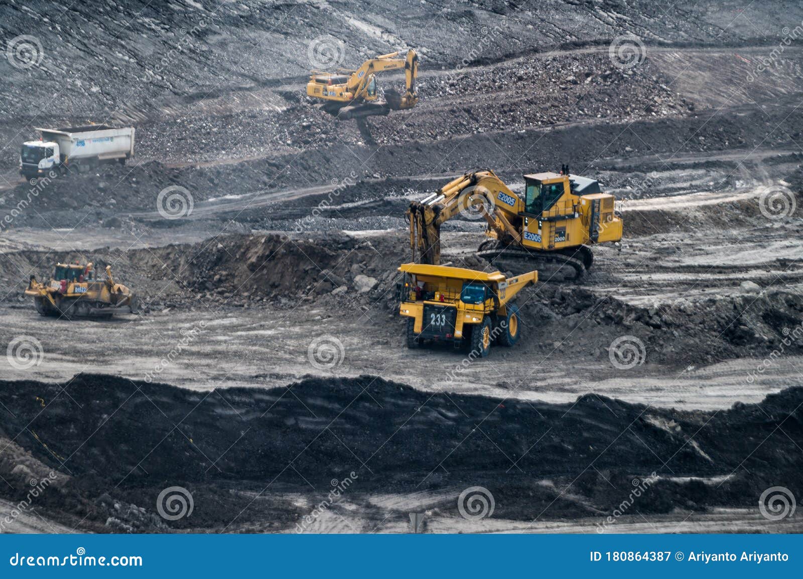The Excavator in the Quarry., Production of Coal in the Coal Mine ...